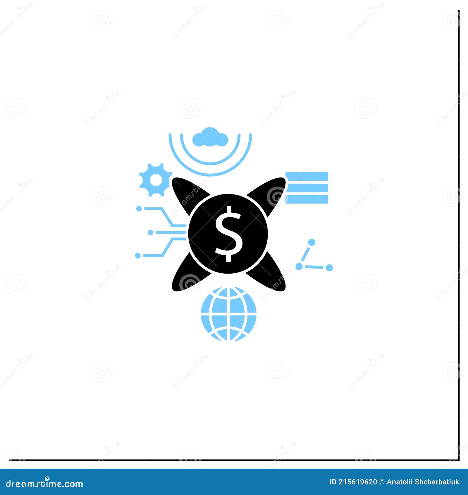 Tokenization Technologies Glyph Icon Stock Vector - Illustration of ...