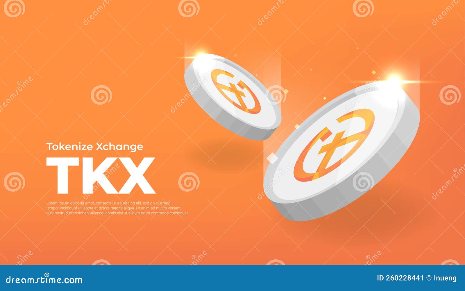Tokenize Xchange TKX Coin Cryptocurrency Concept Banner Background ...