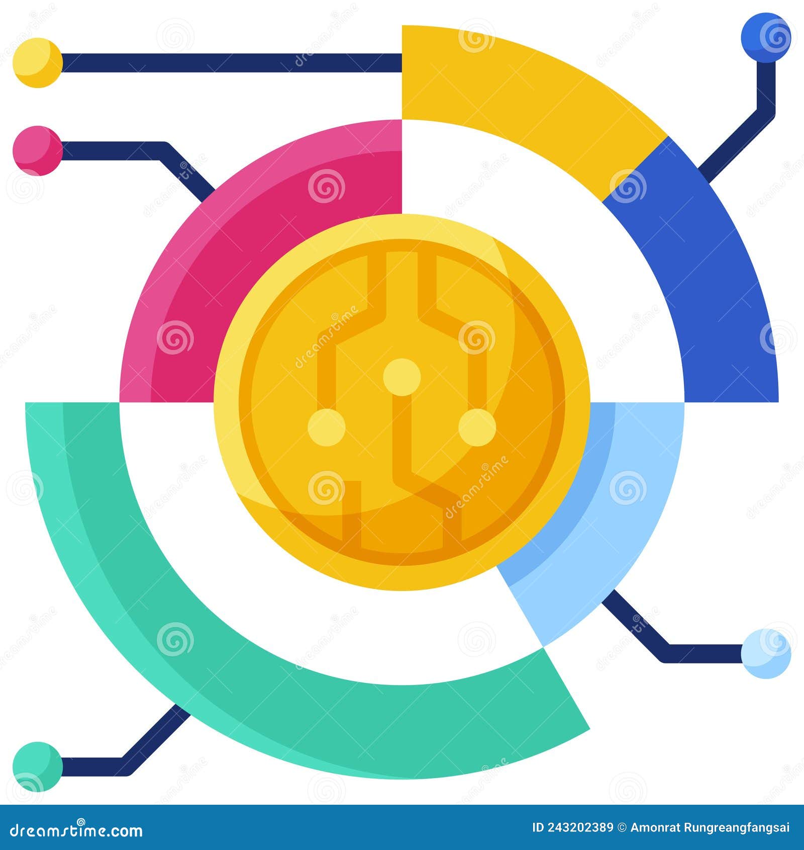 Tokenomic Icon, DeFi Related Vector Illustration Stock Vector ...