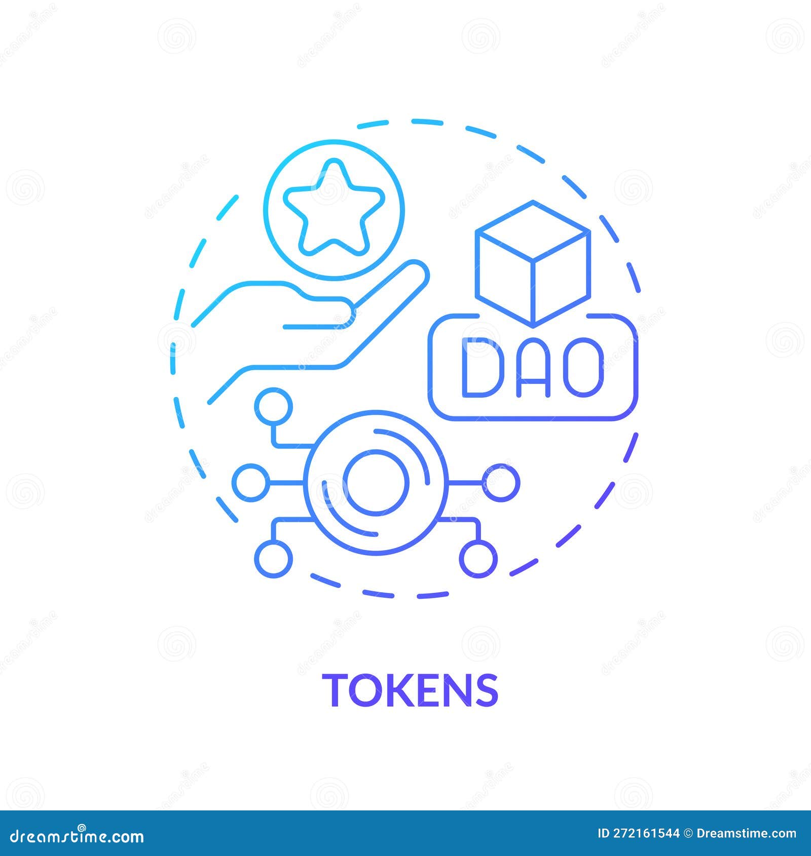 Tokens Blue Gradient Concept Icon Stock Vector - Illustration of ...
