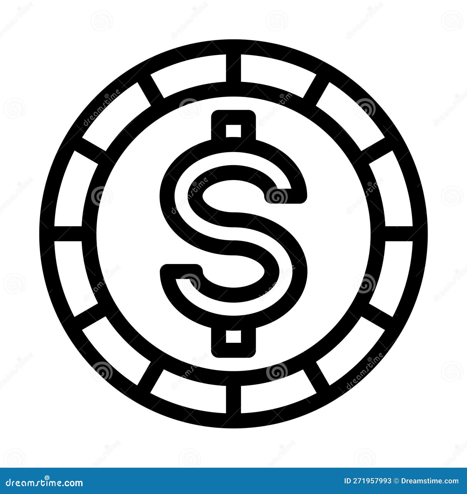 Tokens Vector Thick Line Icon For Personal And Commercial Use Stock ...