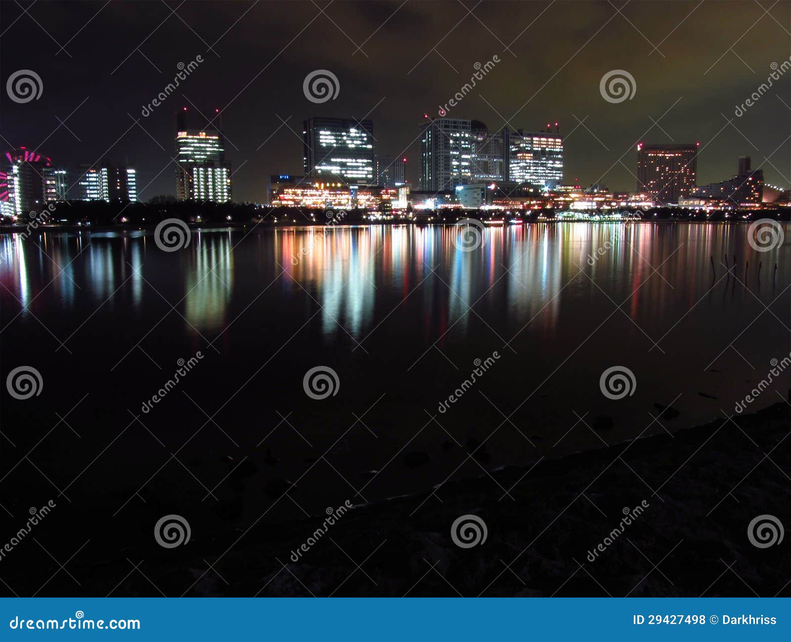 Tokyo Bay at night stock photo. Image of architecture - 29427498