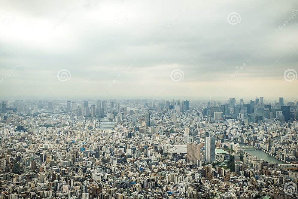 Tokyo bird eye view stock image. Image of office, downtown - 67008529
