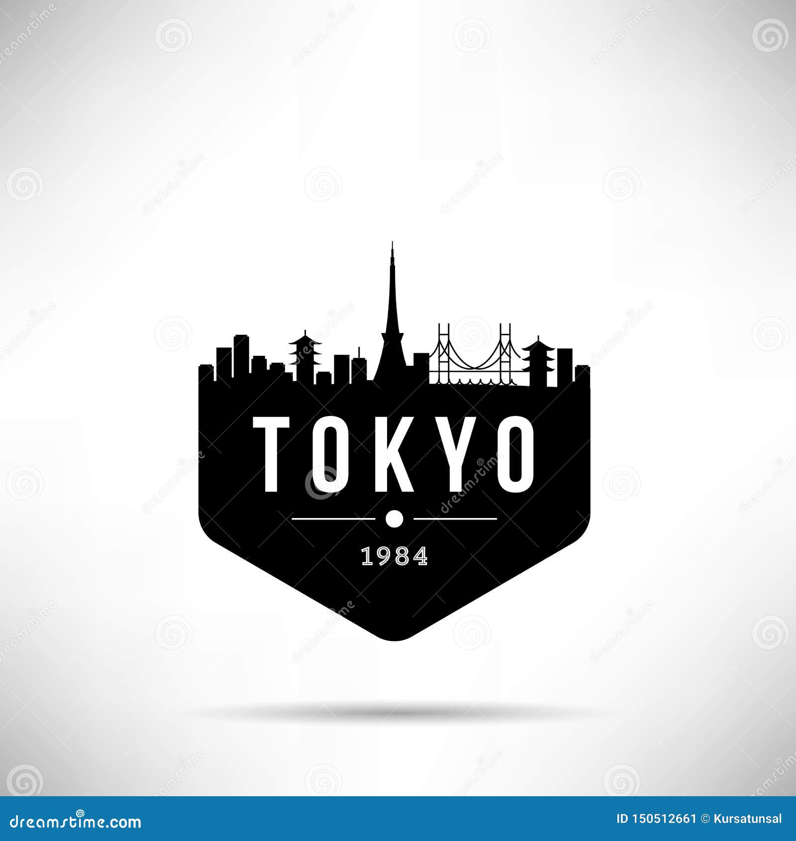 Tokyo City Modern Skyline Vector Template Stock Illustration ...
