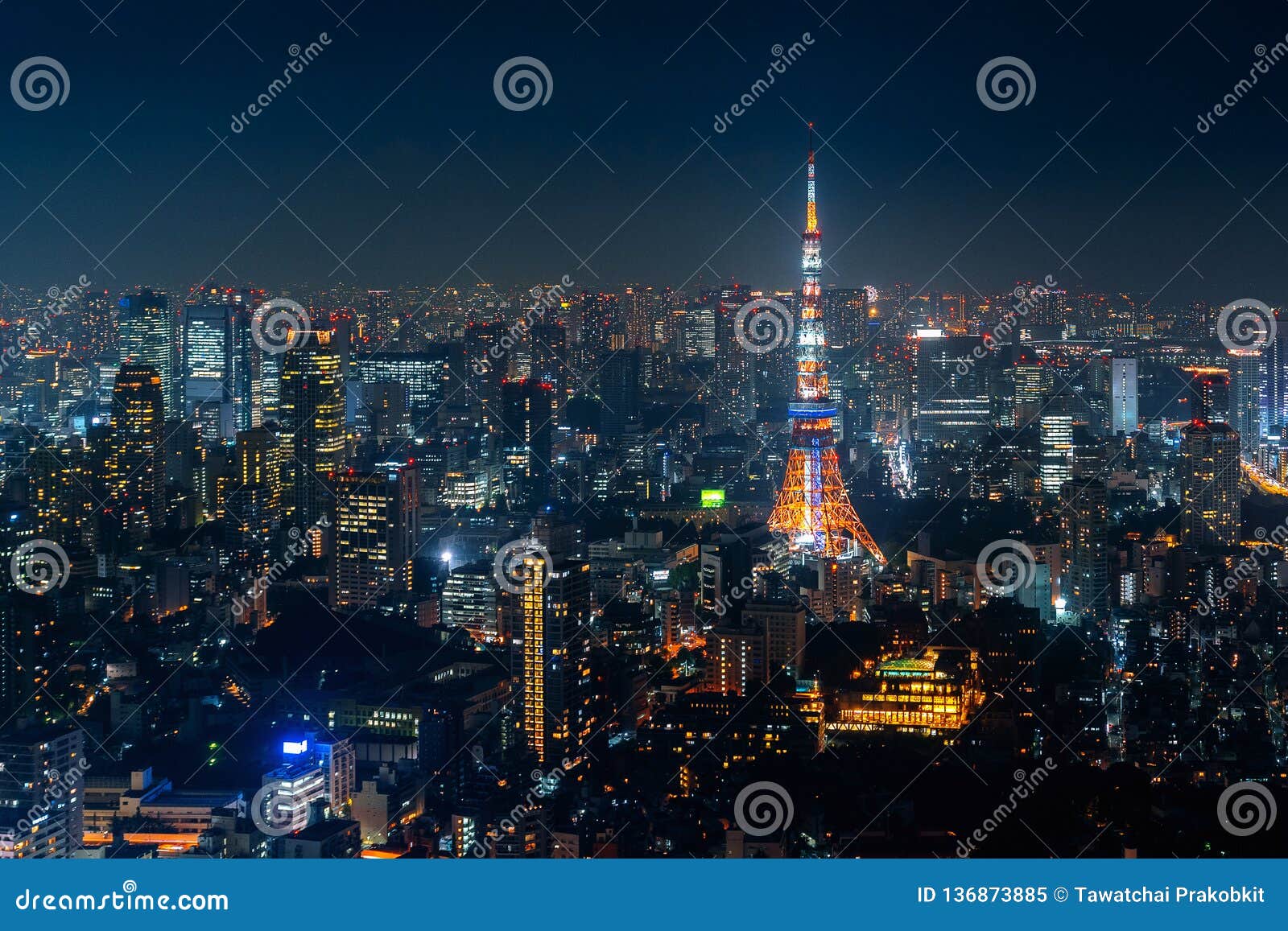 Tokyo Cityscape at Night, Japan. Editorial Image - Image of famous ...