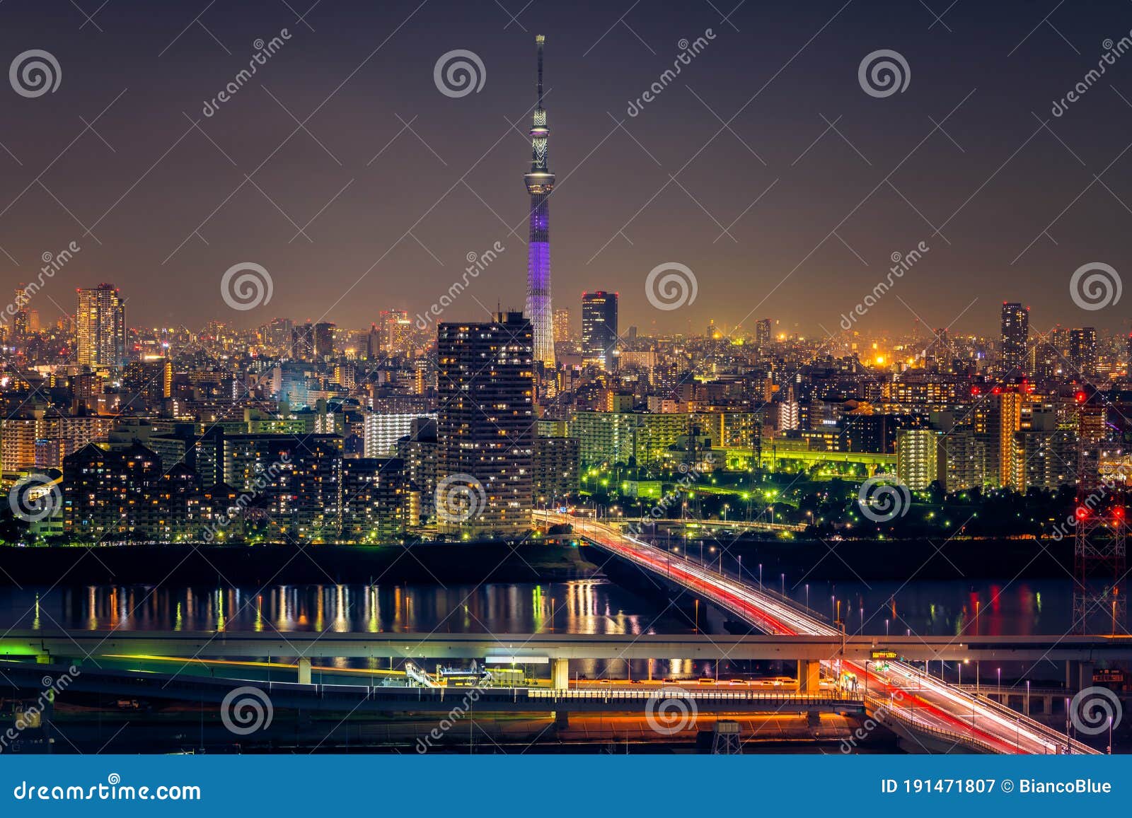 Tokyo Cityscape at Night editorial photography. Image of metropolitan ...