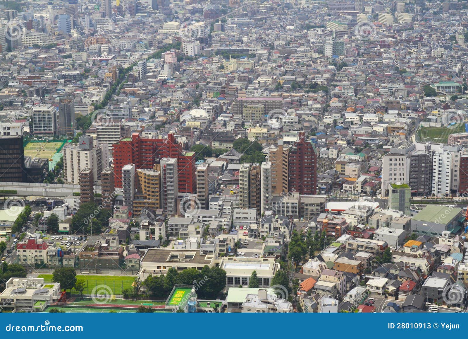 Tokyo dense city landscape editorial stock photo. Image of architecture ...