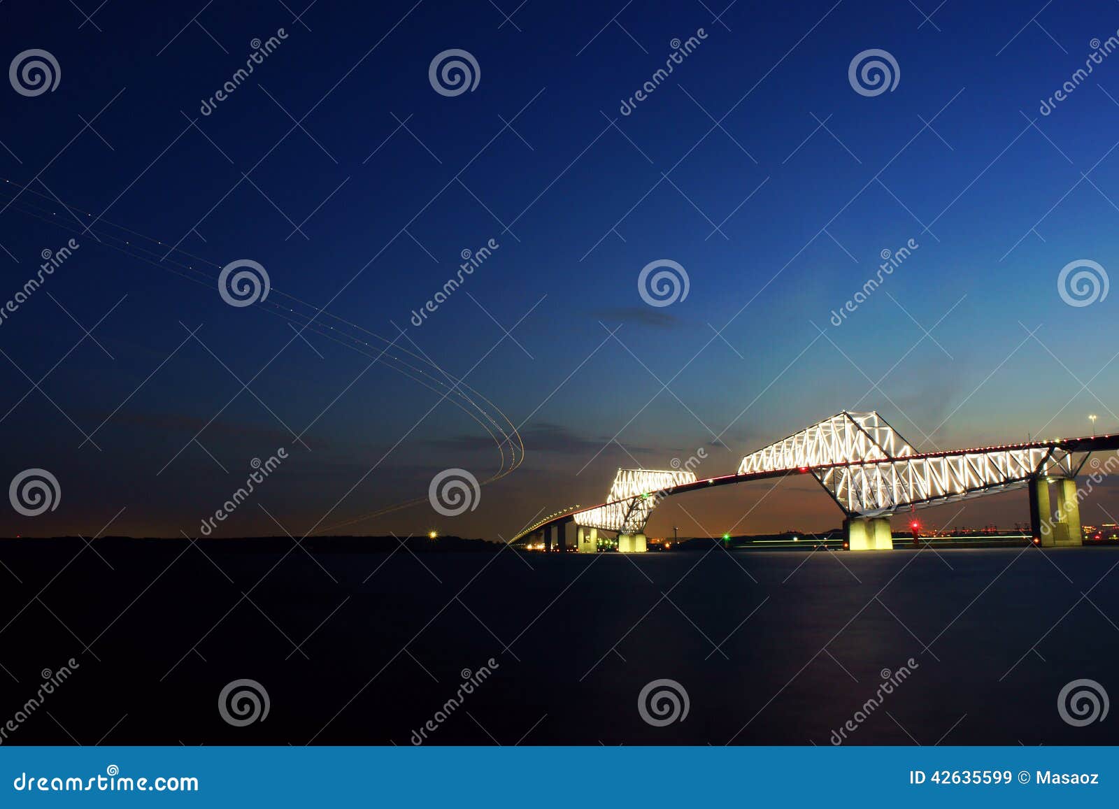 Tokyo Gate Bridge stock image. Image of night, gradation - 42635599