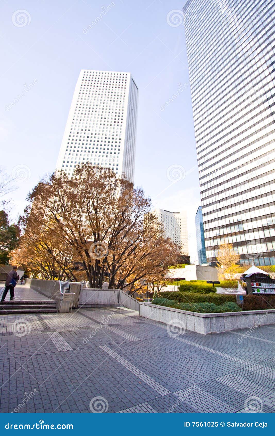 Tokyo high rise plaza stock image. Image of capital, japan - 7561025