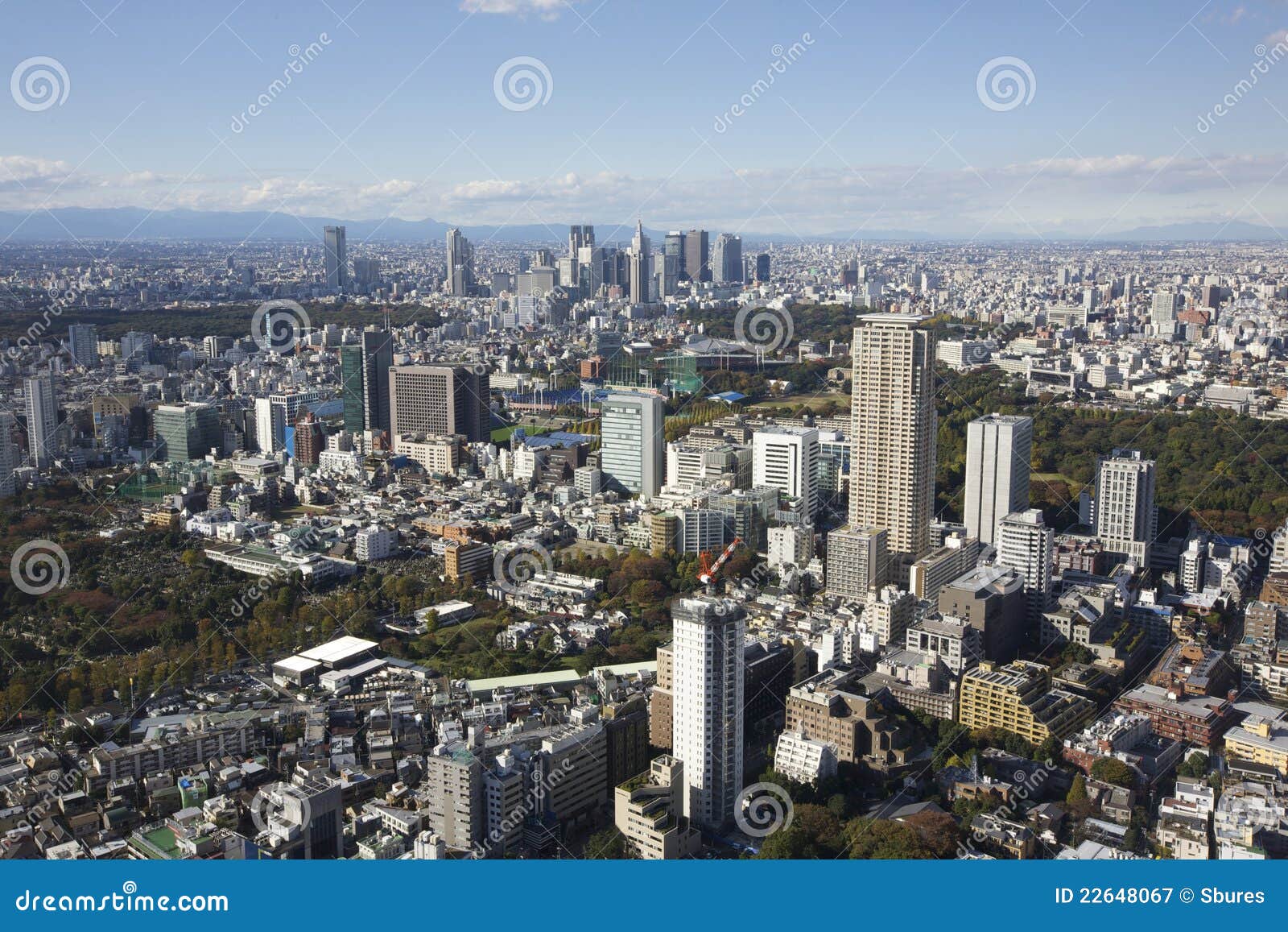 Tokyo Japan Aerial View stock image. Image of dense, crowded - 22648067