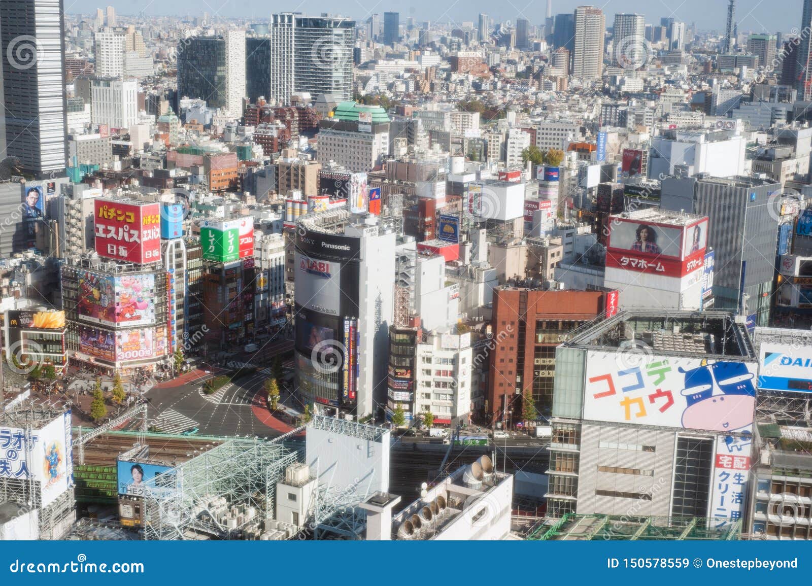Tokyo Japan elevated view editorial stock image. Image of elevated ...