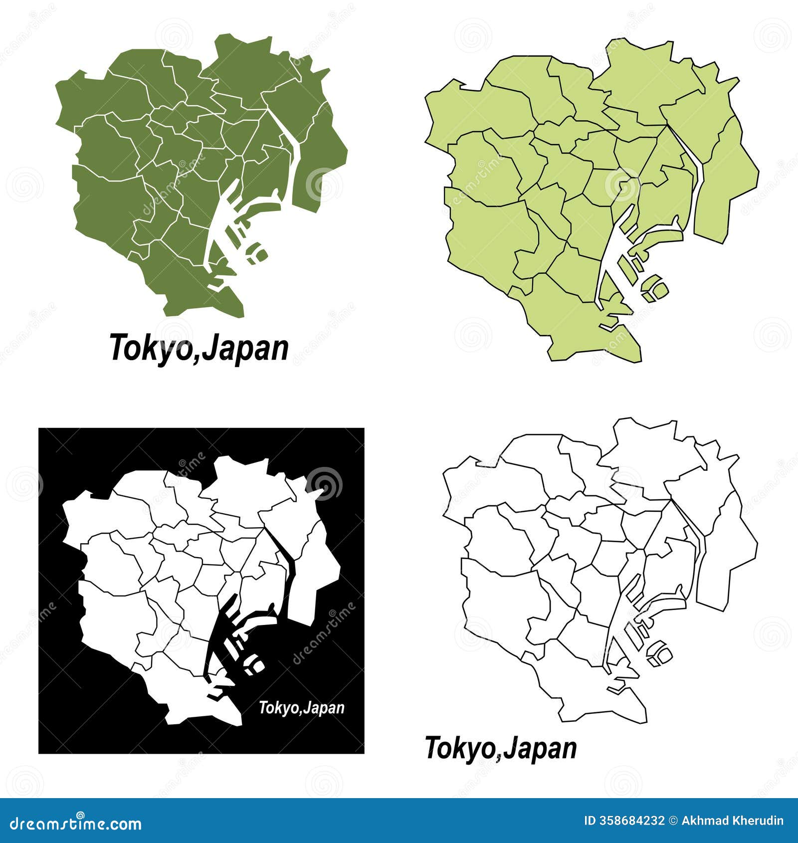 Tokyo Japan map design stock vector. Illustration of icon - 358684232