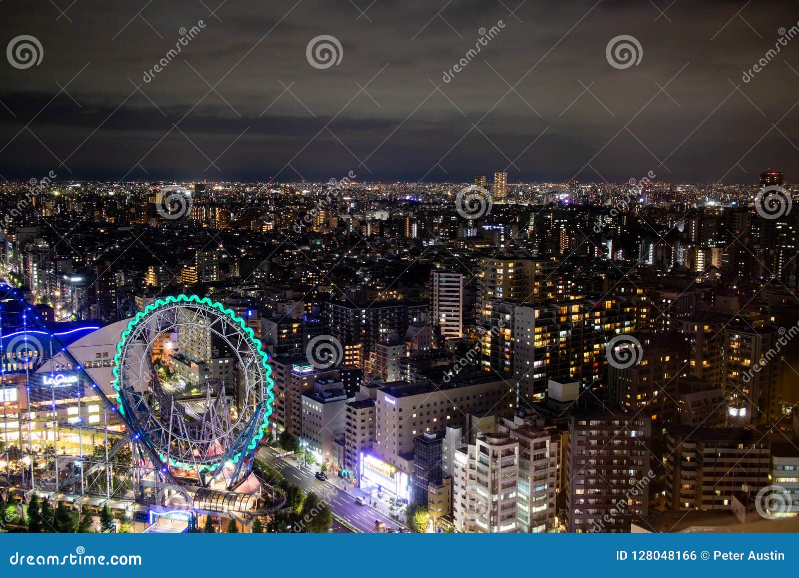 Tokyo, Japan - 08/16/2018: Tokyo, Near the Tokyo Dome, at Night ...