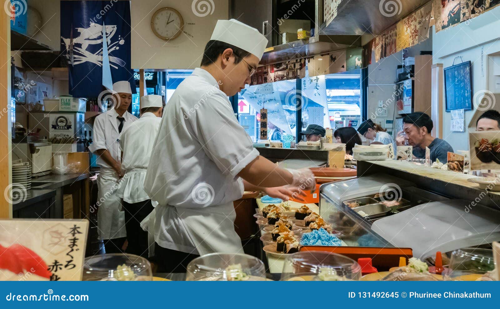 Sushi Chef Making Sushi in the Restaurant in Tokyo, Japan Editorial ... Sushi Chef Making Sushi in the Restaurant in Tokyo, Japan Editorial ...