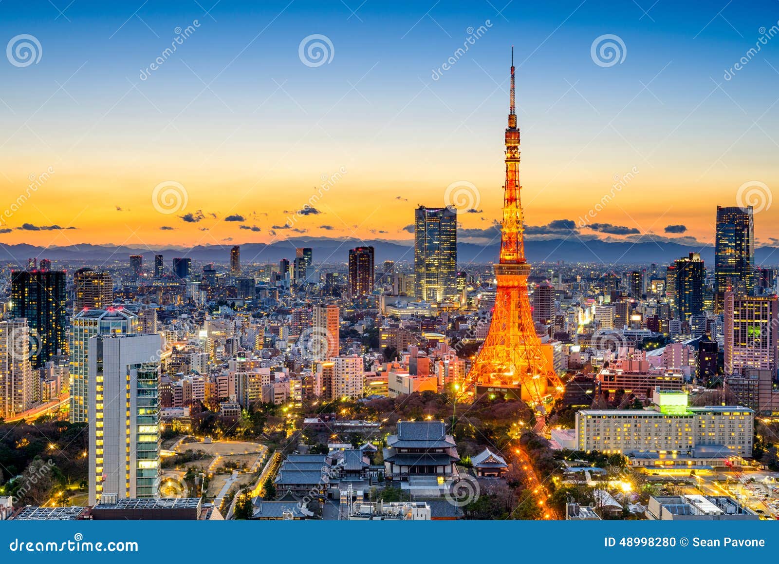 Tokyo, Japan Skyline stock photo. Image of famous, city - 48998280