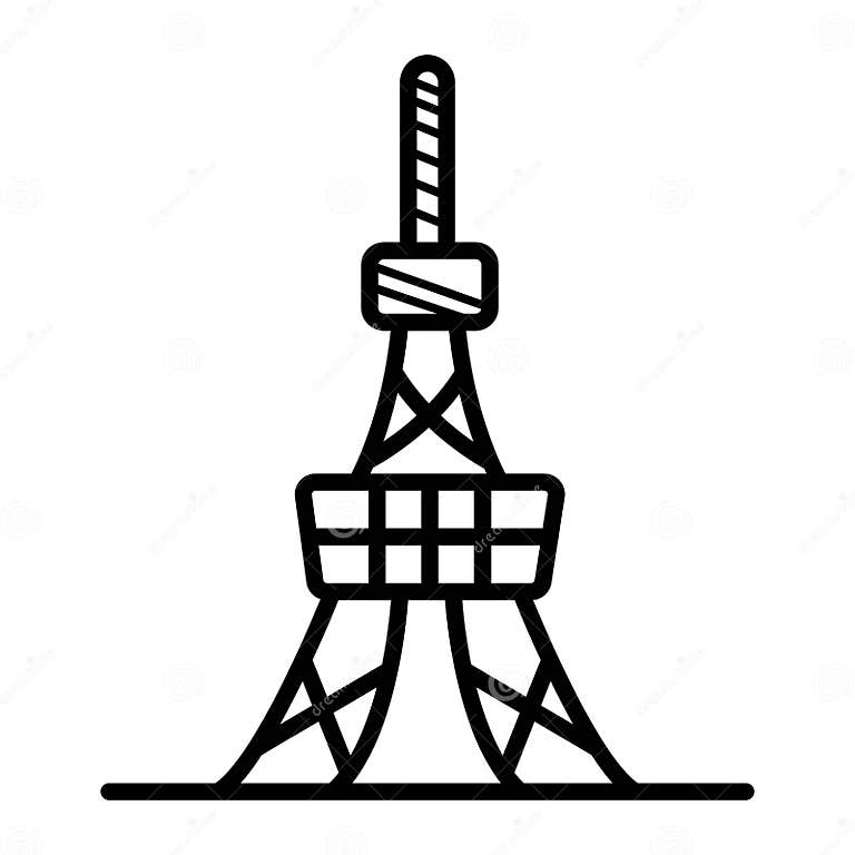 TOKYO JAPAN Tokyo Tower Vector Stock Illustration - Illustration of ...