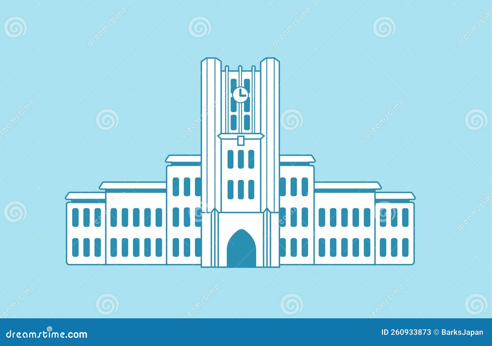 Tokyo Landmark Building Illustration | Tokyo University Stock Vector ...