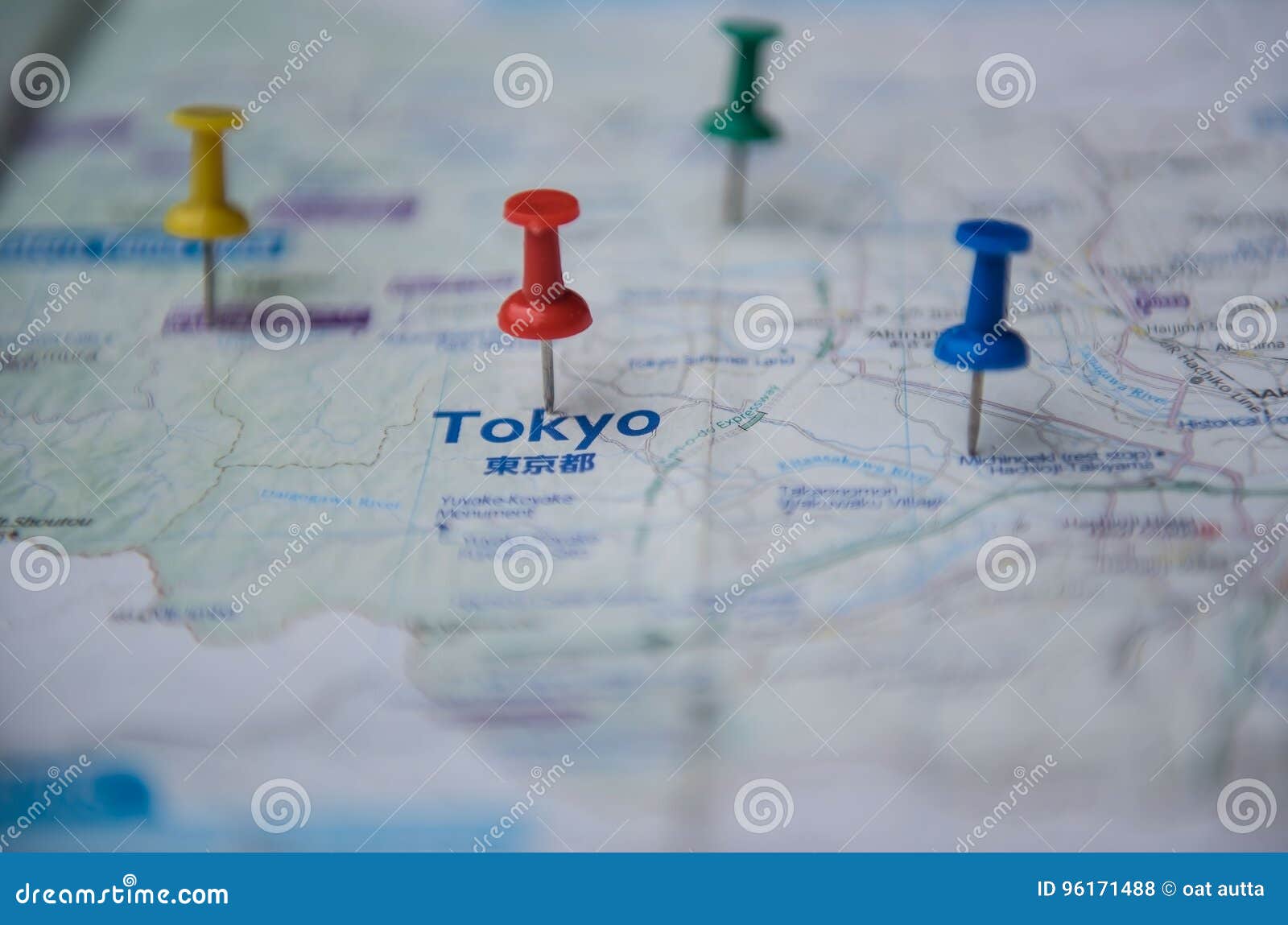 Tokyo Map And Push Pin Marking On A Tourist Stock Photo - Image of ...