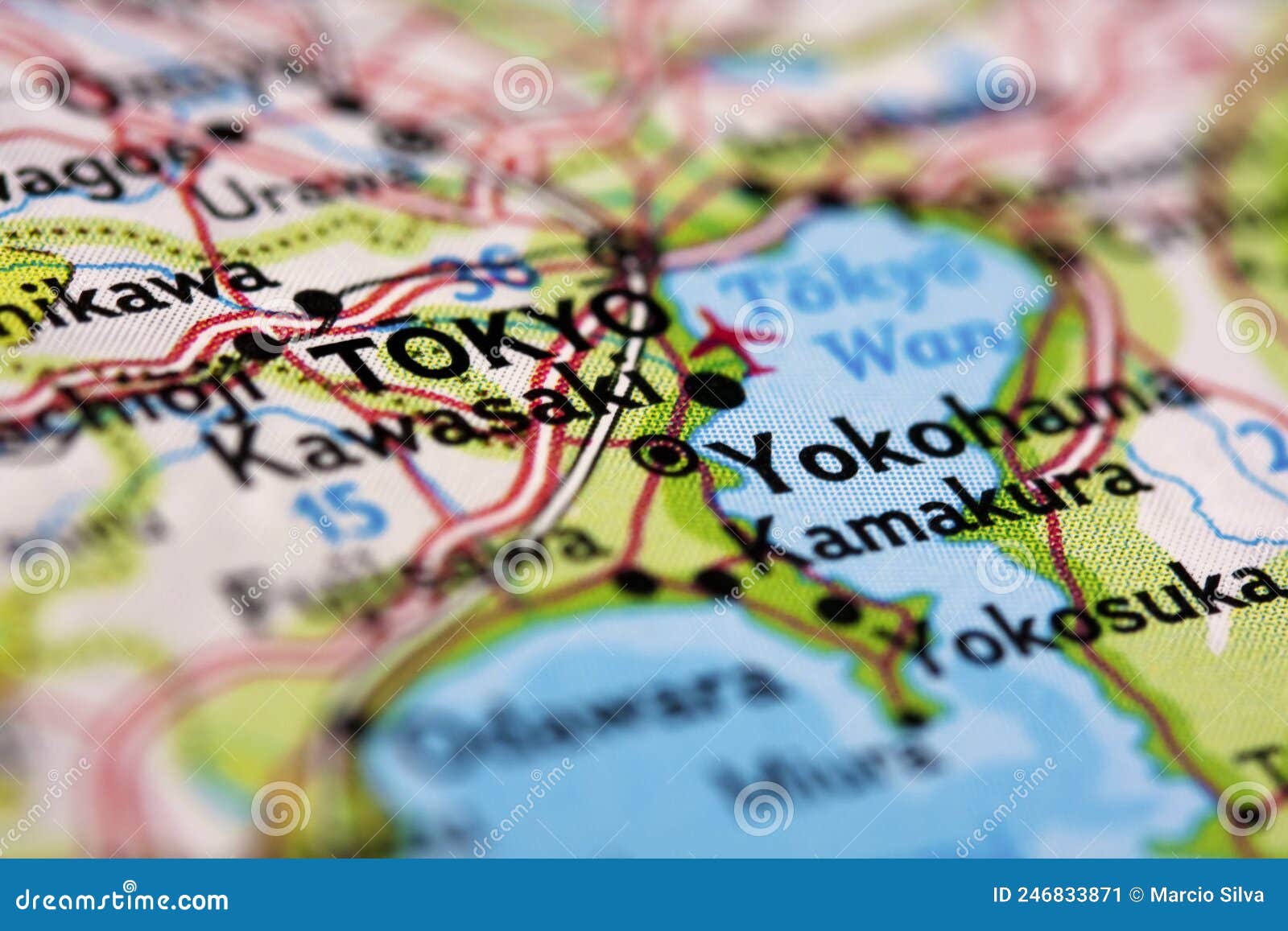 Tokyo on the Map stock image. Image of sightseeing, topography - 246833871