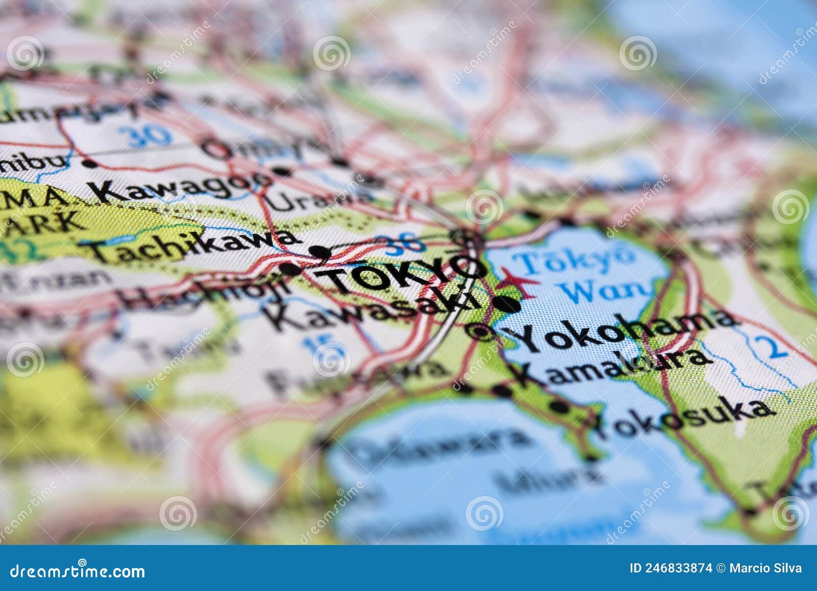 Tokyo on the Map stock photo. Image of tourism, geography - 246833874