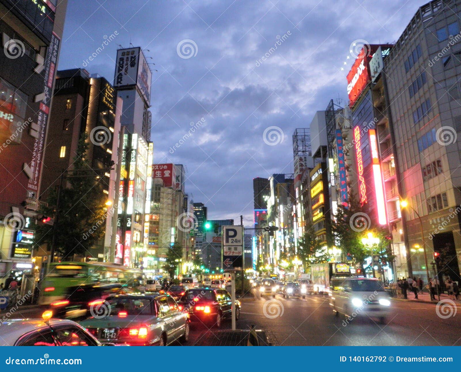Tokyo at night editorial photography. Image of street - 140162792