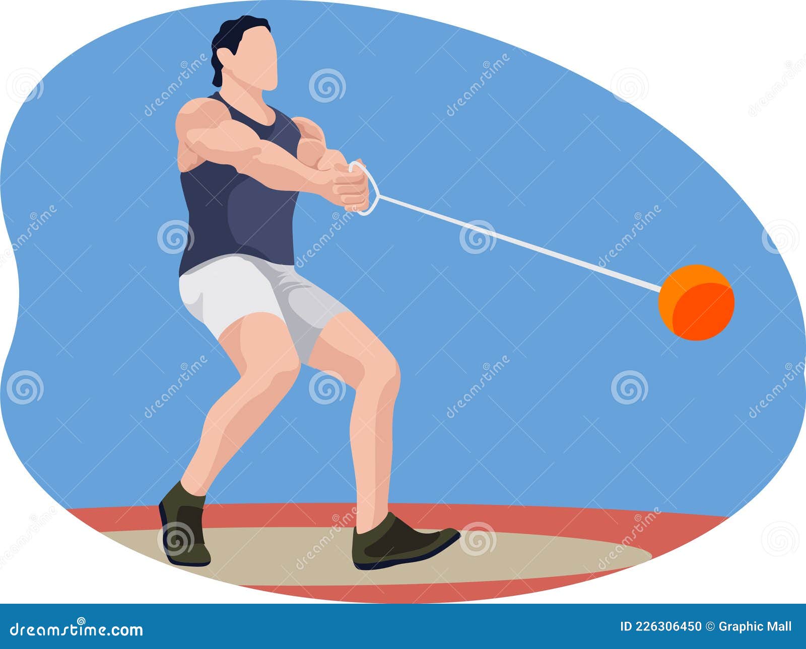 Male Hammer Thrower Beautiful Illustration Stock Vector - Illustration ...