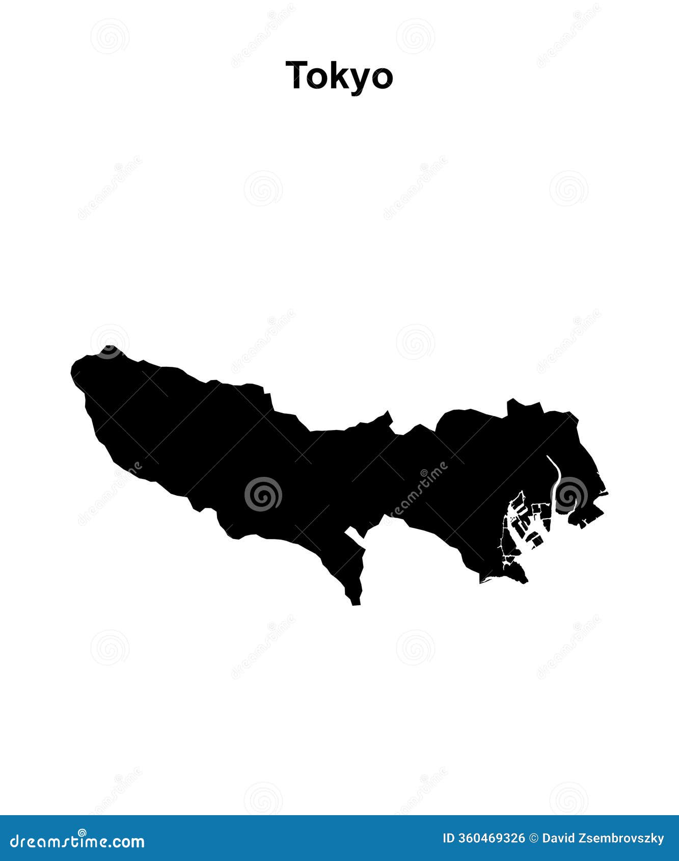 Tokyo outline map stock illustration. Illustration of territory - 360469326
