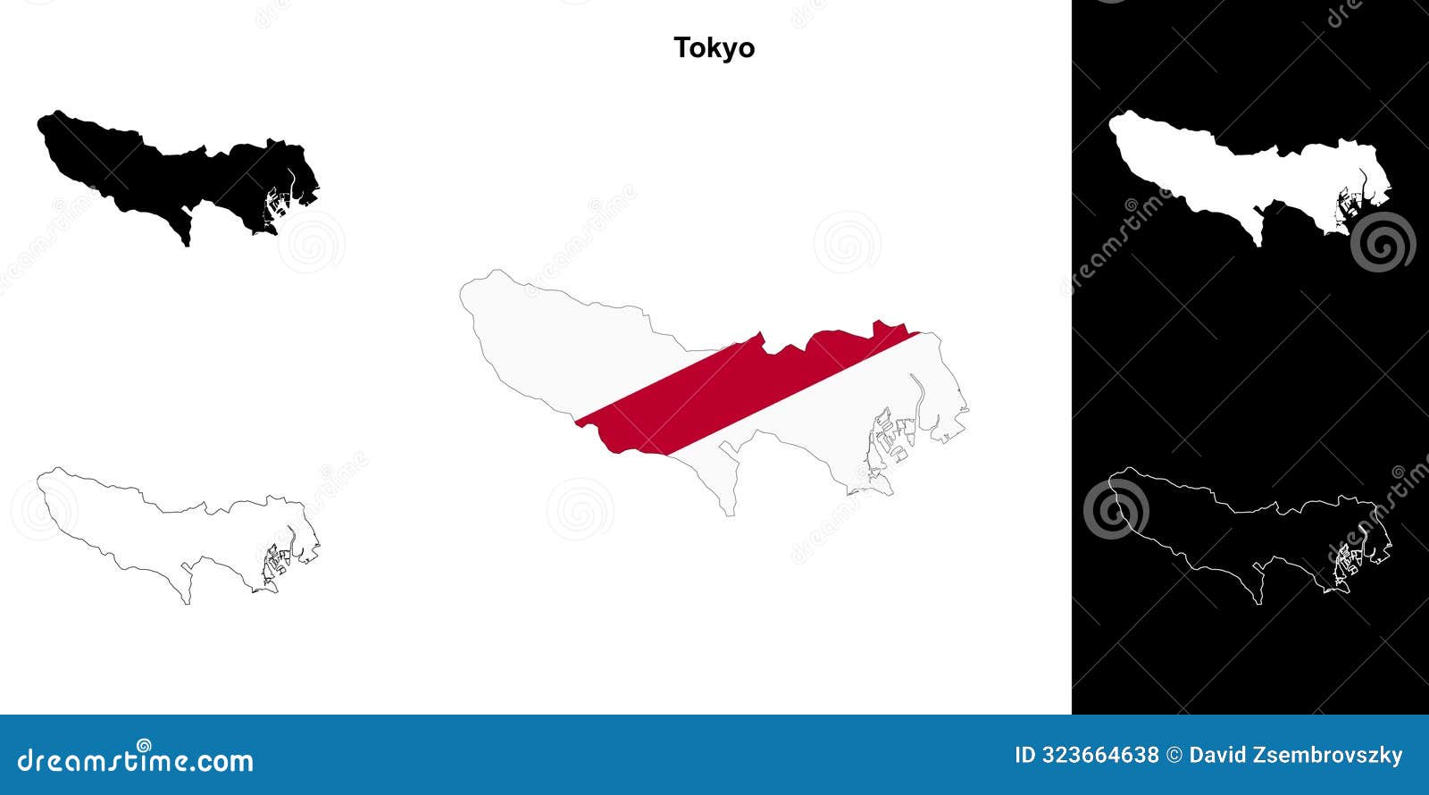 Tokyo outline map stock vector. Illustration of silhouette - 323664638
