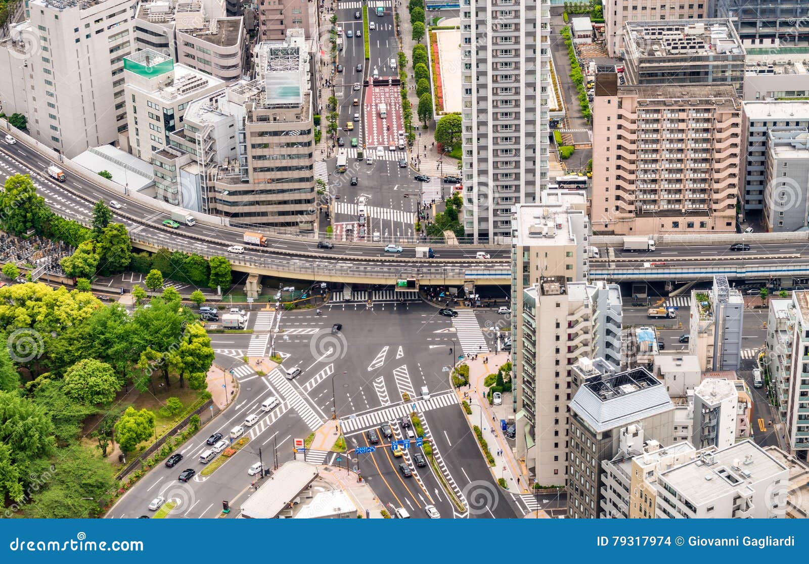 Tokyo Road Intersection and Buildings Stock Photo - Image of tourist ...