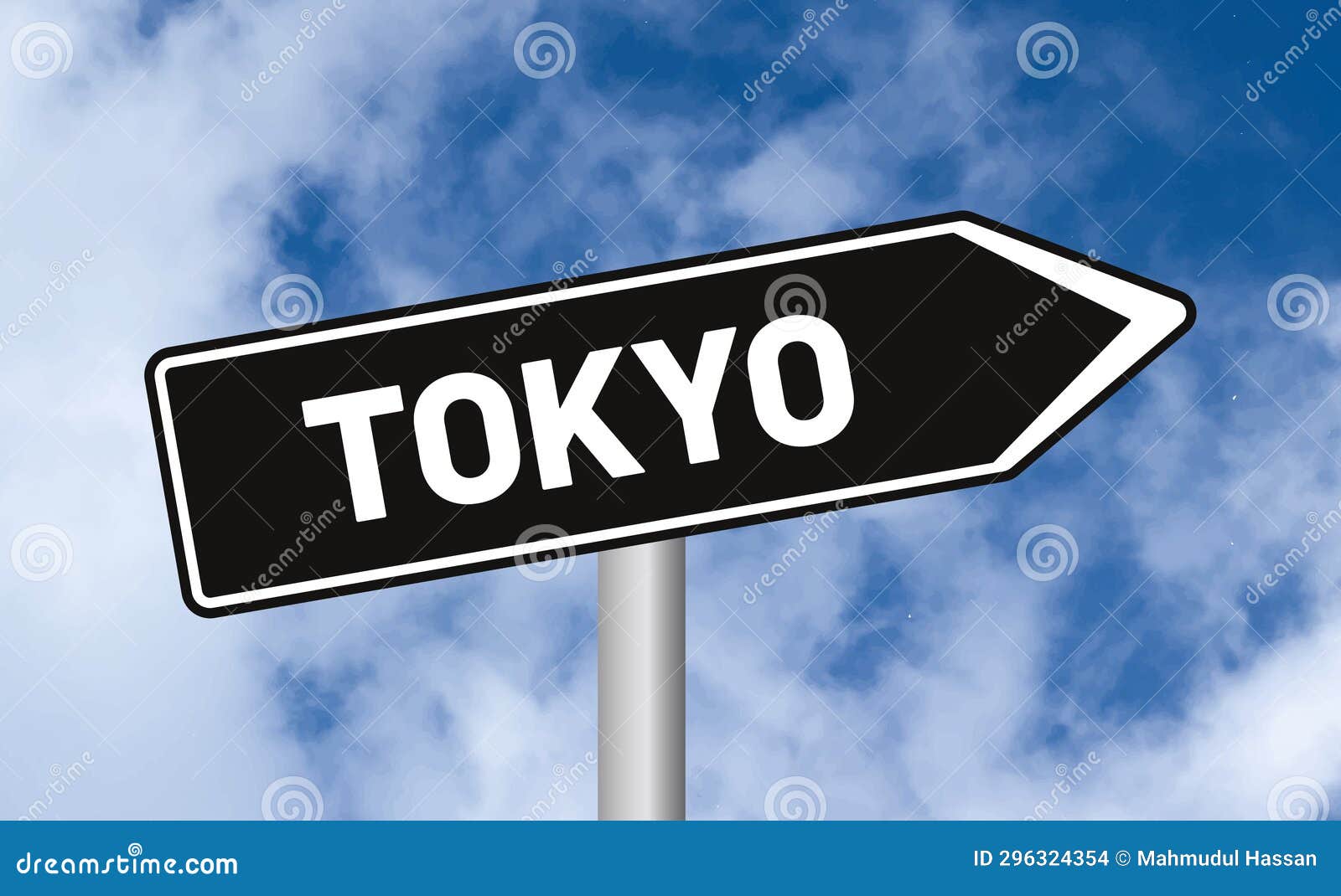 Tokyo Road Sign on Sky Background Stock Photo - Image of blue ...