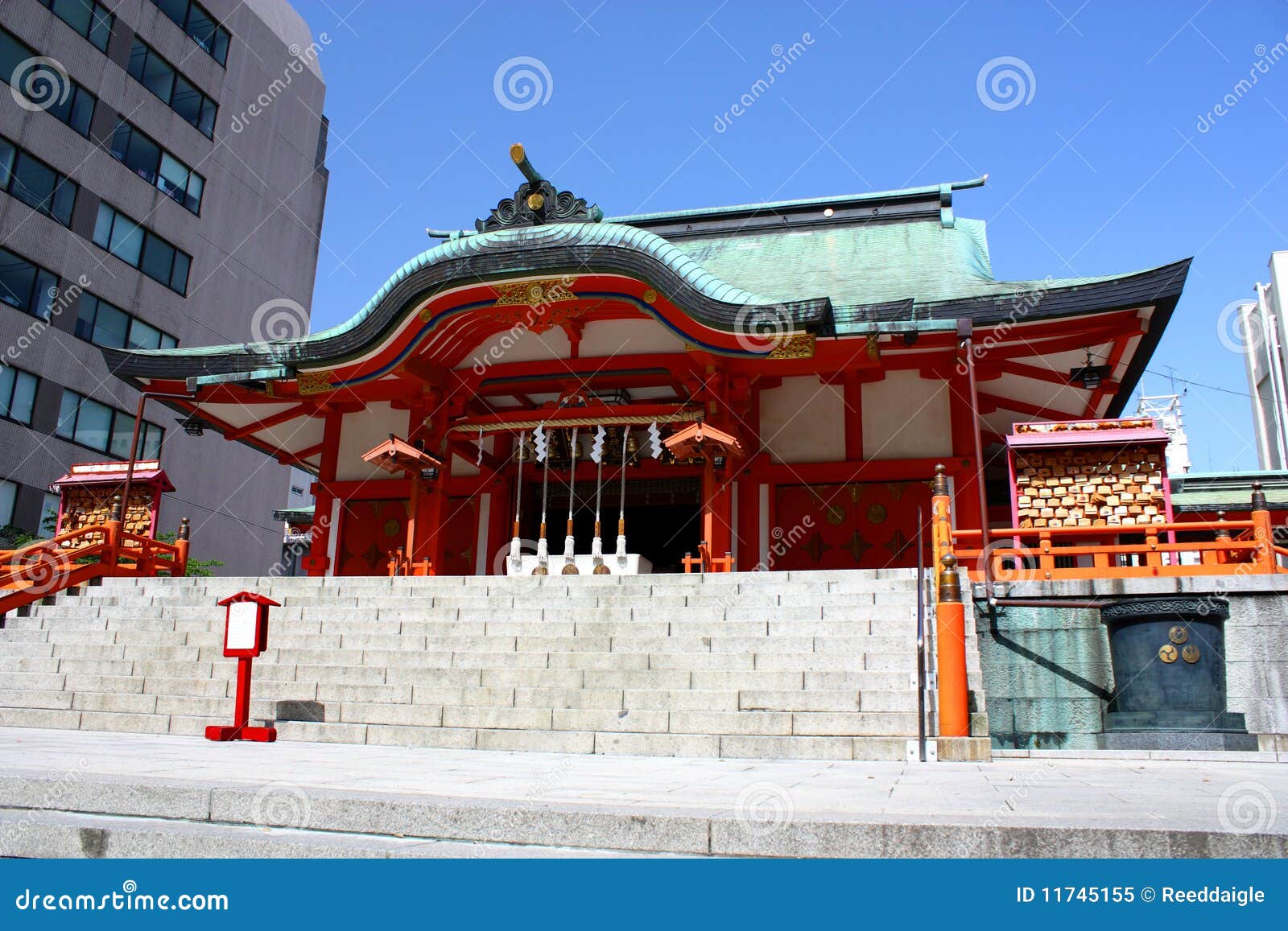Tokyo Shrine and Offices stock image. Image of tourism - 11745155