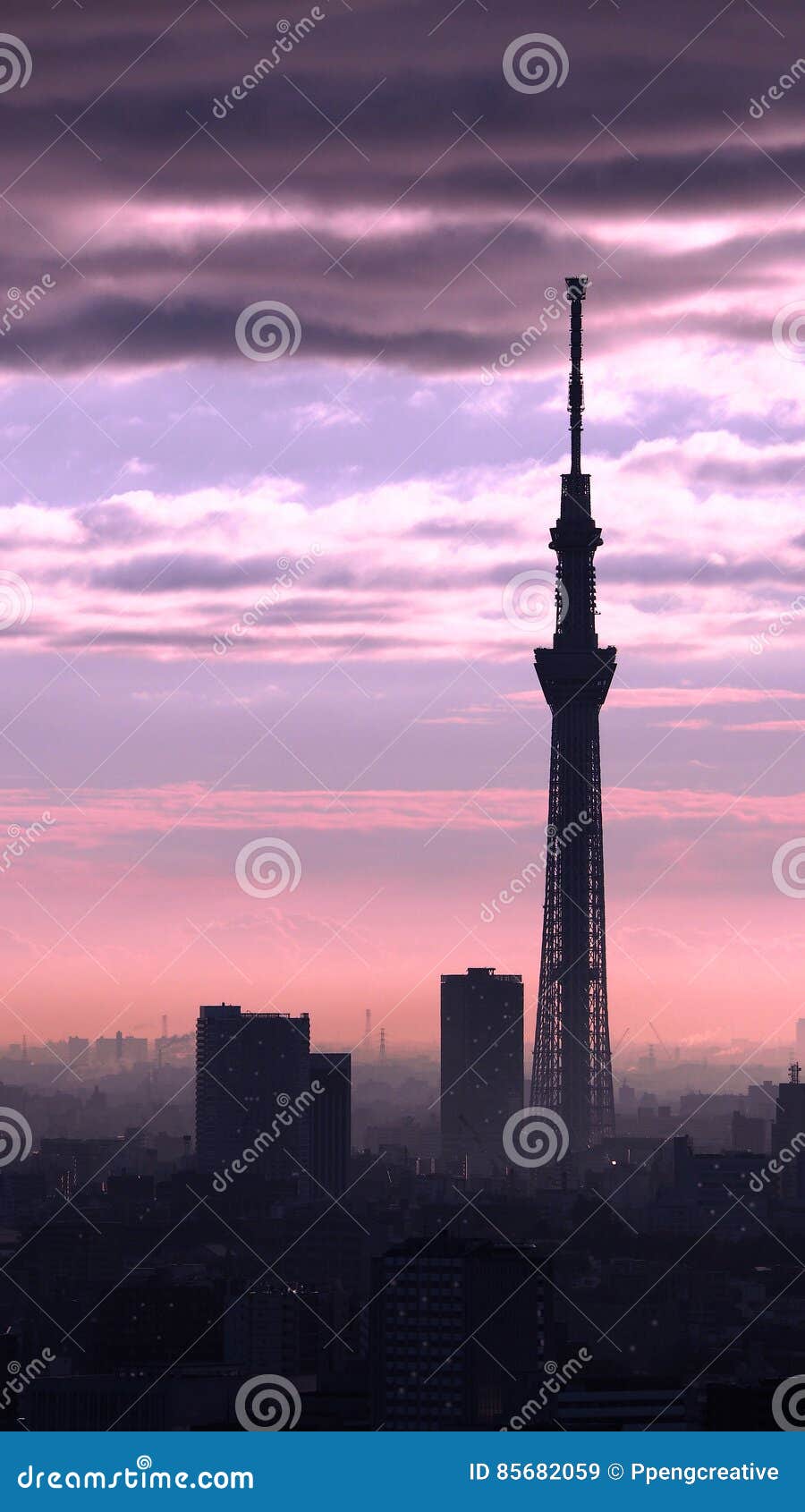 Tokyo Sky Tree Silhouette Building. Editorial Stock Image - Image of ...
