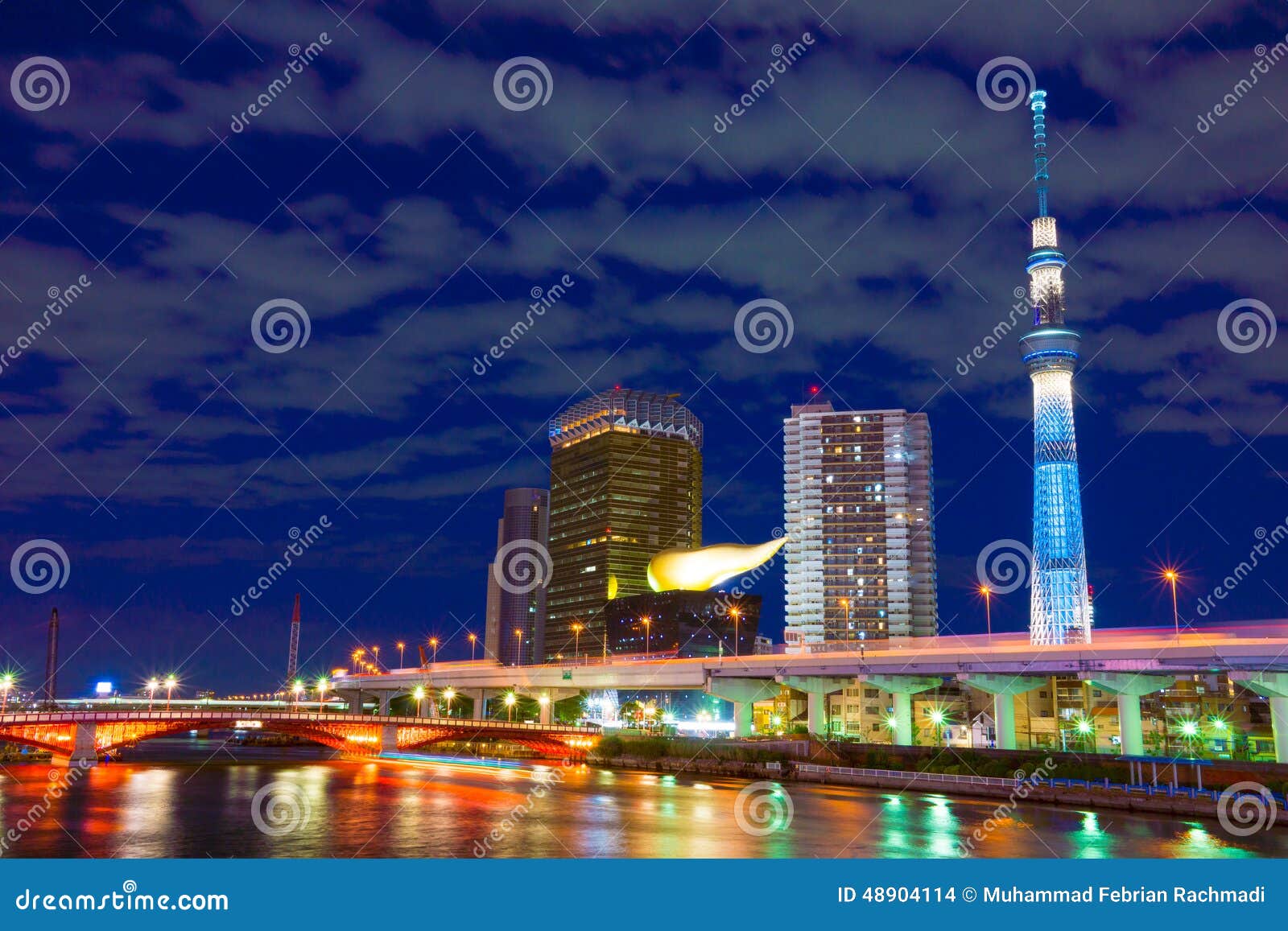Tokyo Sky Tree Tower stock photo. Image of nightshoot - 48904114