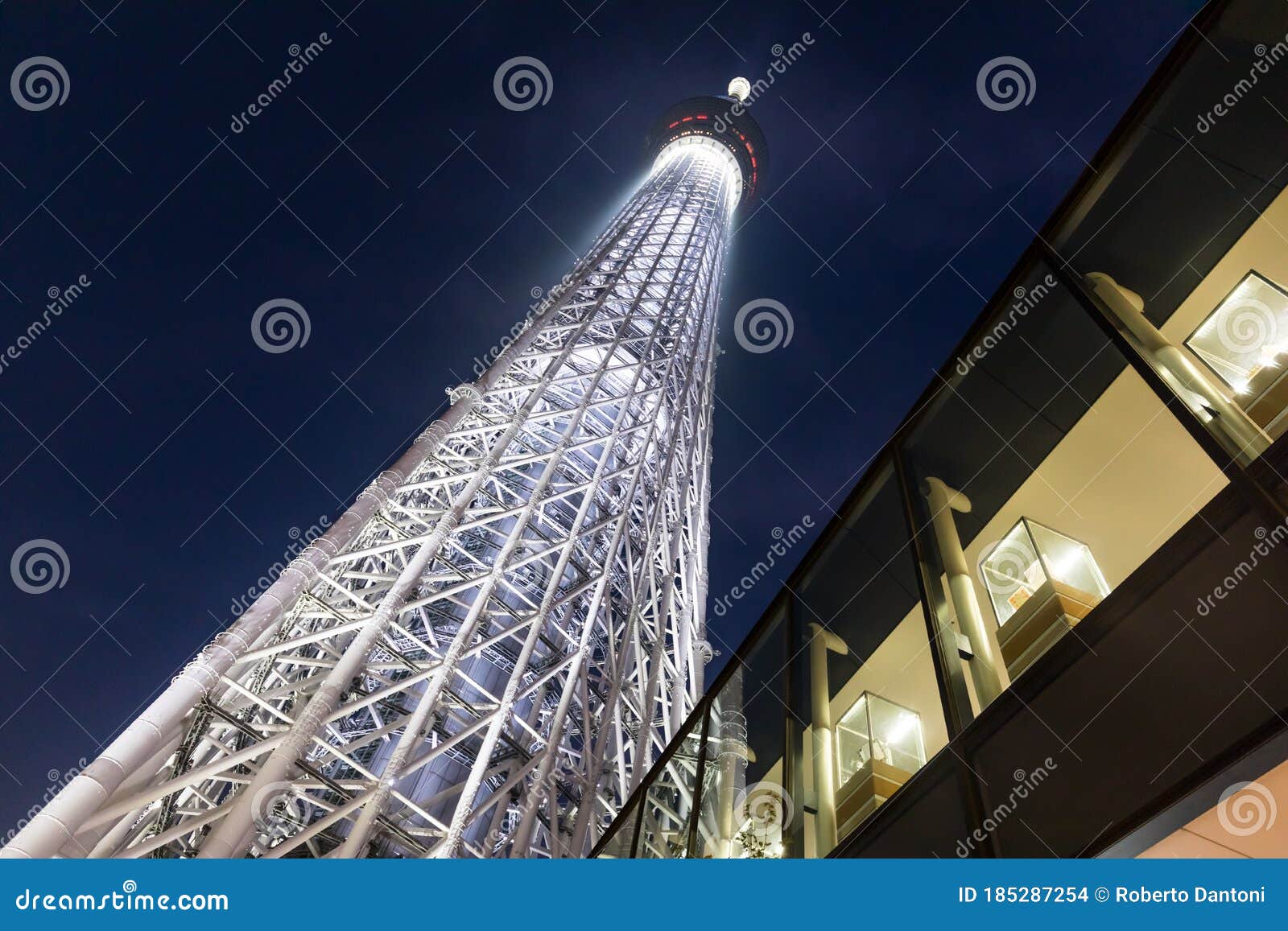 The Tokyo Sky Tree Tower at Night Editorial Stock Image - Image of ...