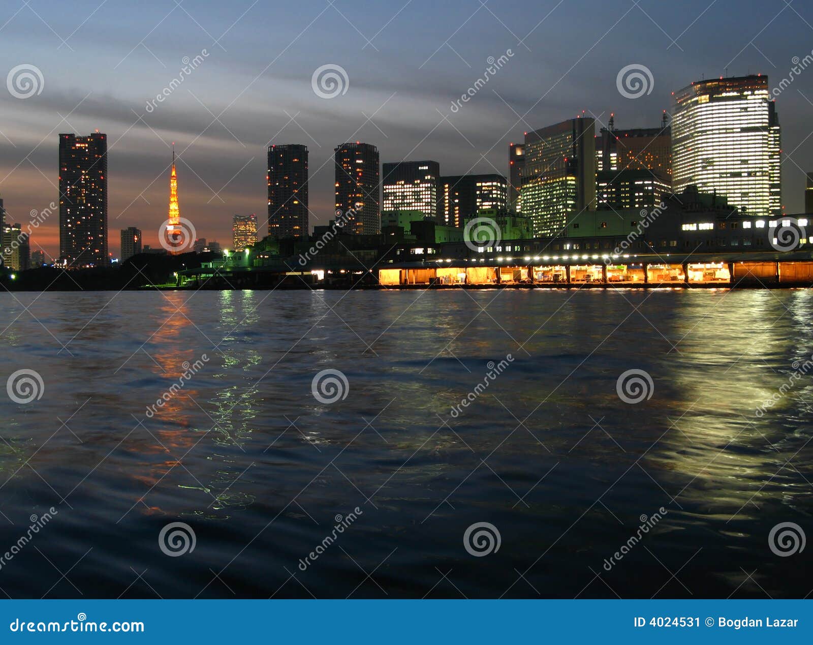 Tokyo skyline, Japan stock image. Image of tsukiji, docks - 4024531