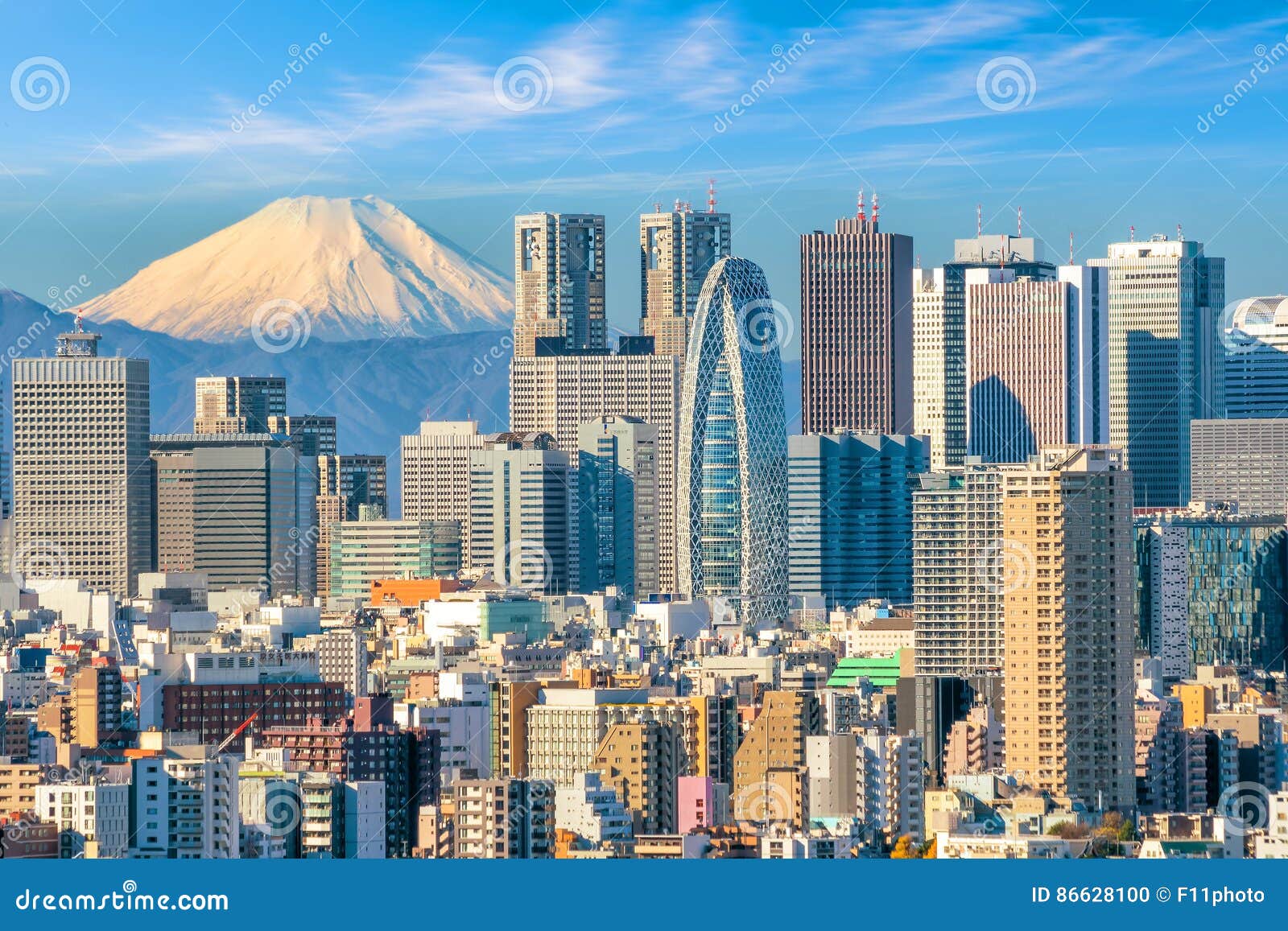 Tokyo Skyline and Mountain Fuji Stock Photo - Image of japan, building ...