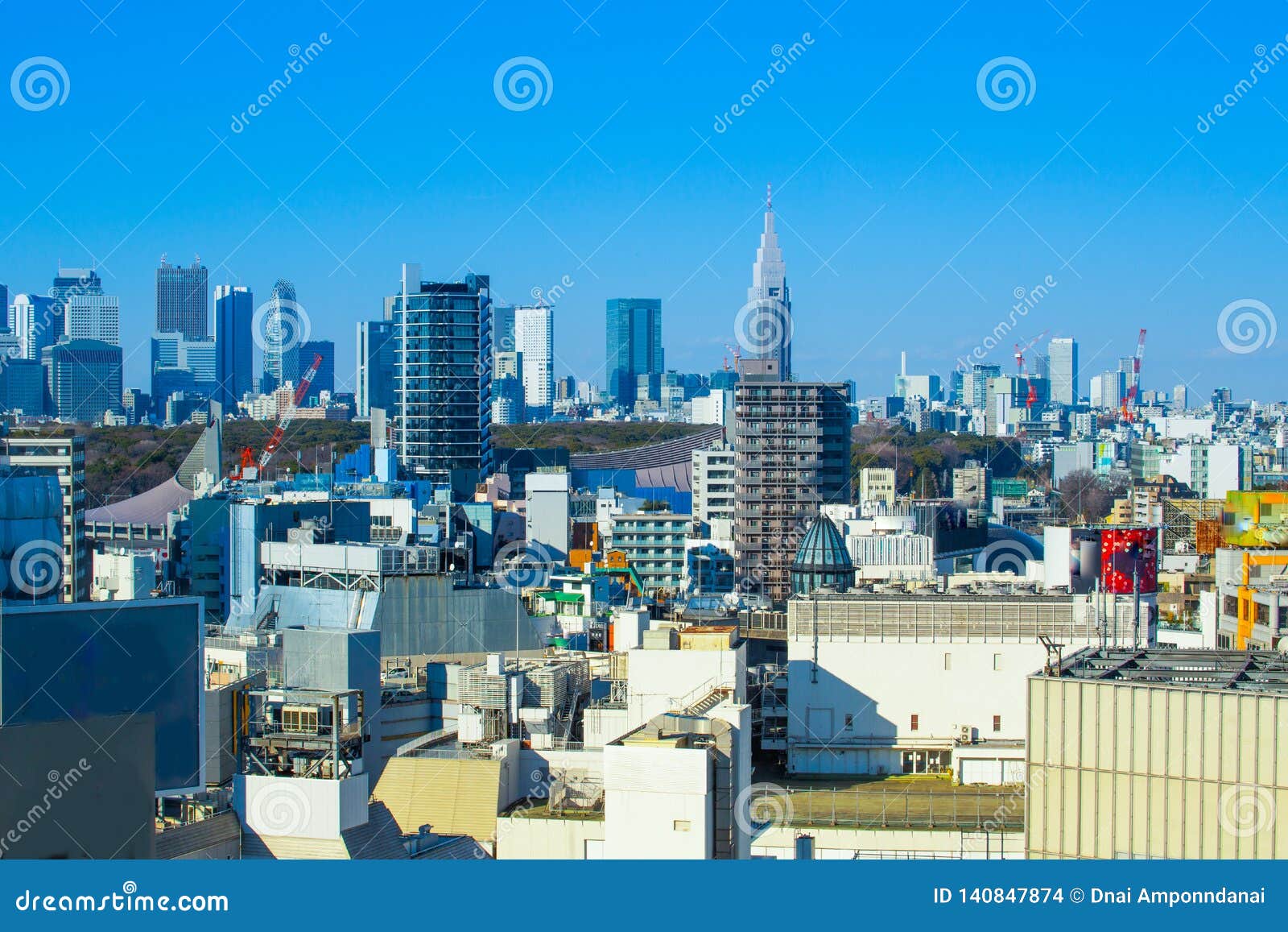 Tokyo Skyline in nice day editorial stock image. Image of landscape ...