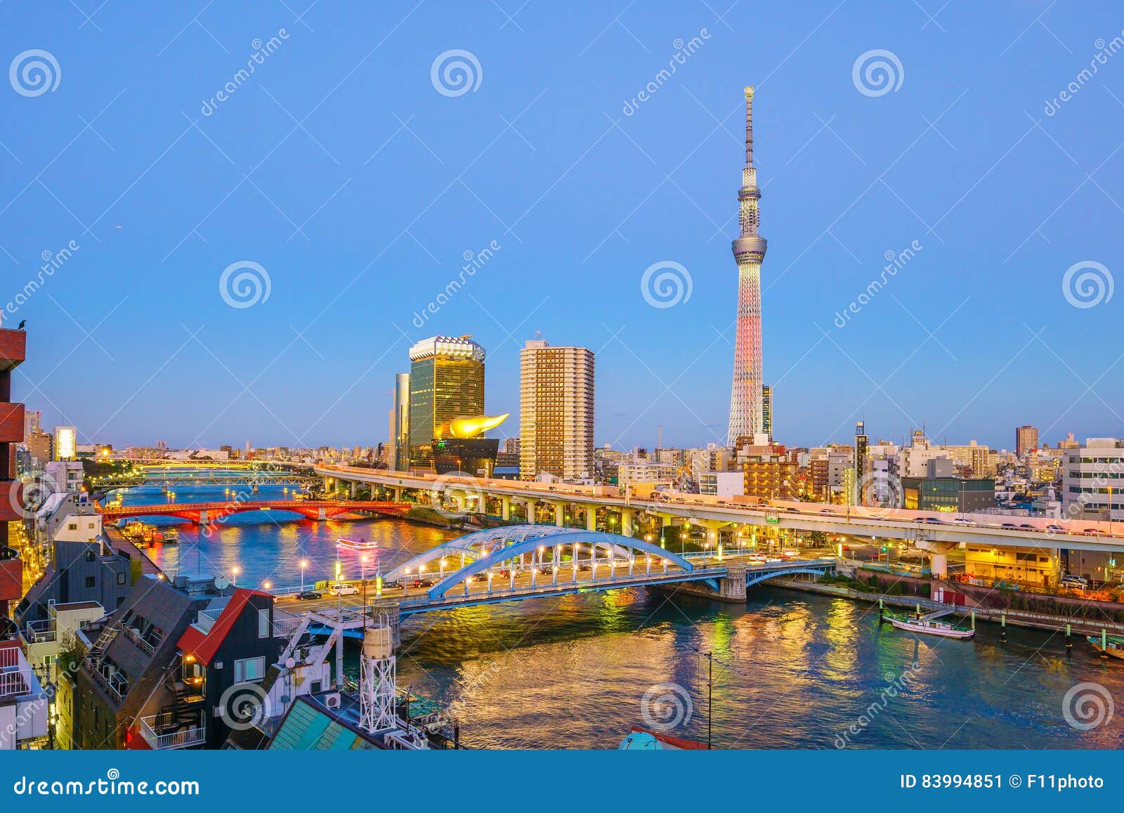Tokyo Skyline with the Sumida River Editorial Photo - Image of japanese ...