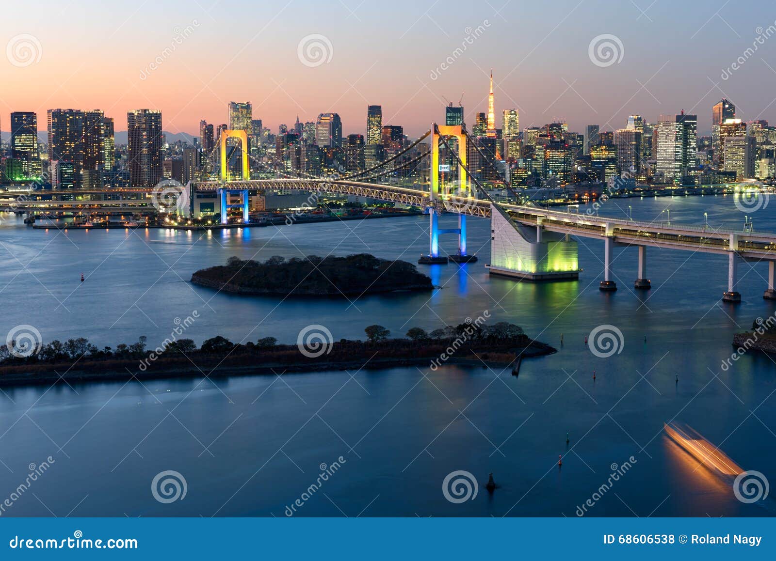 Tokyo Skyline. stock photo. Image of exterior, colored - 68606538