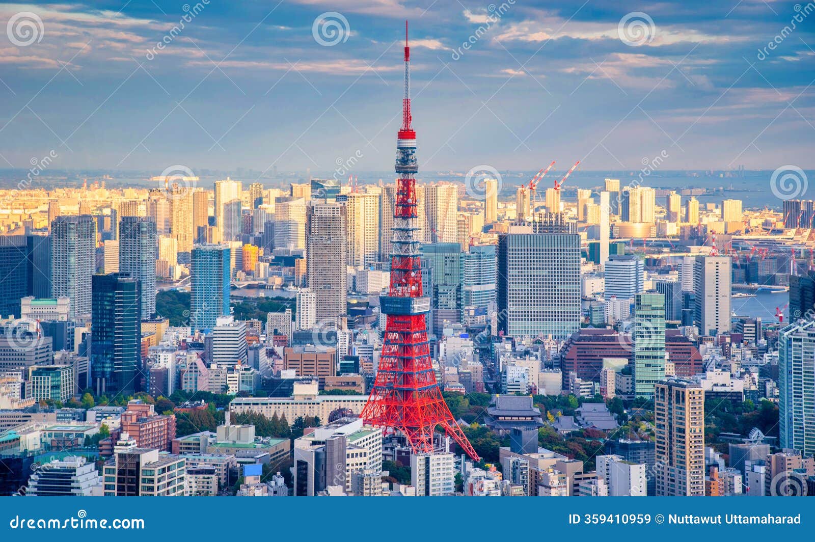 Tokyo Skyline and View of Skyscrapers on the Observation Deck at Sunset ...