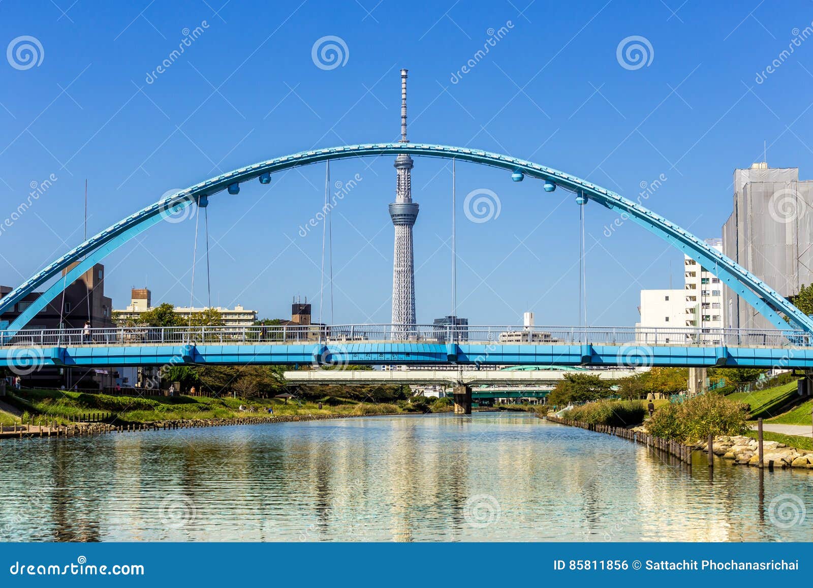 Tokyo Skytree with Blue Sky Tokyo,Japan Editorial Photo - Image of ...