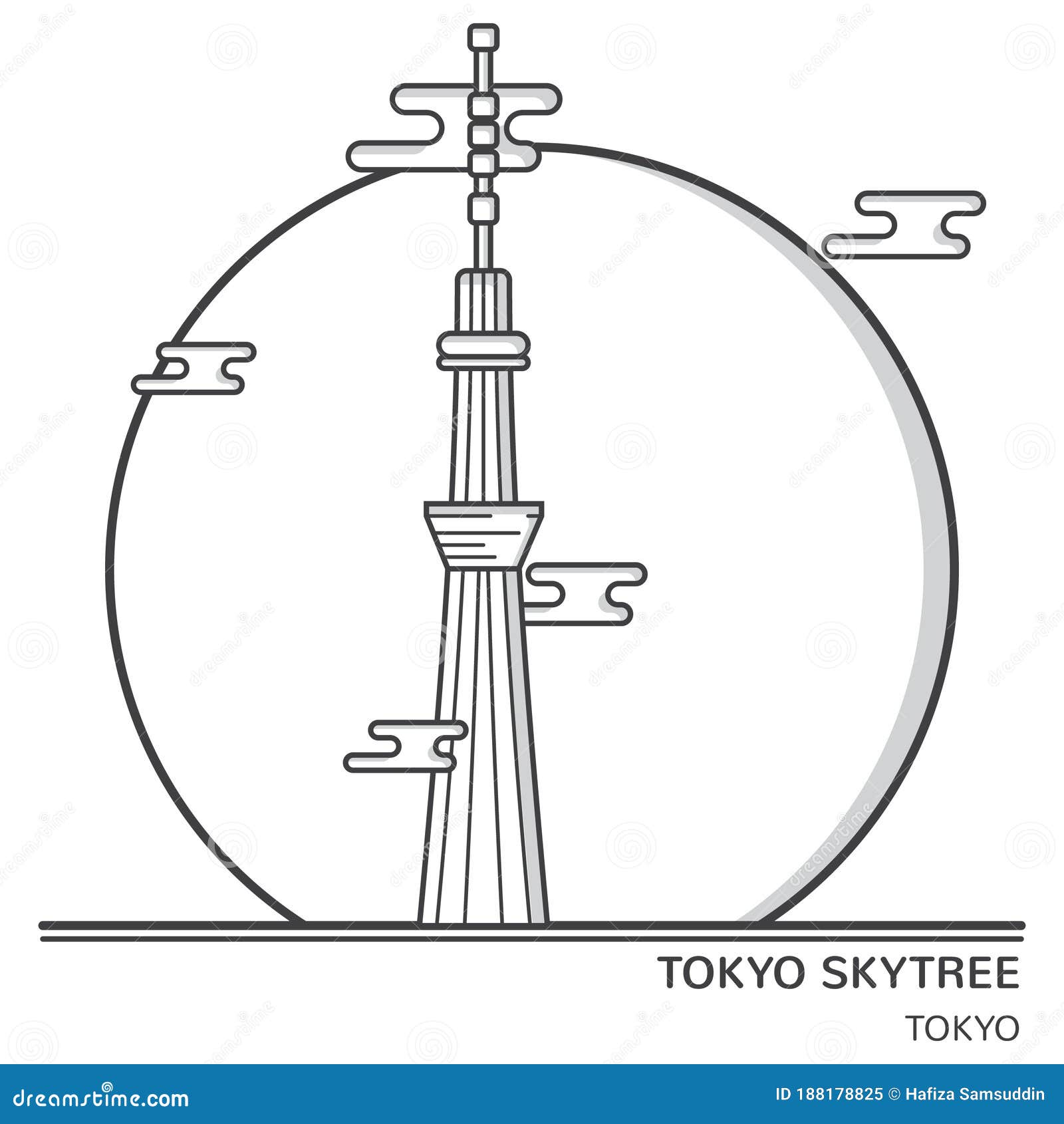 Tokyo Skytree. Vector Illustration Decorative Design Editorial Image ...