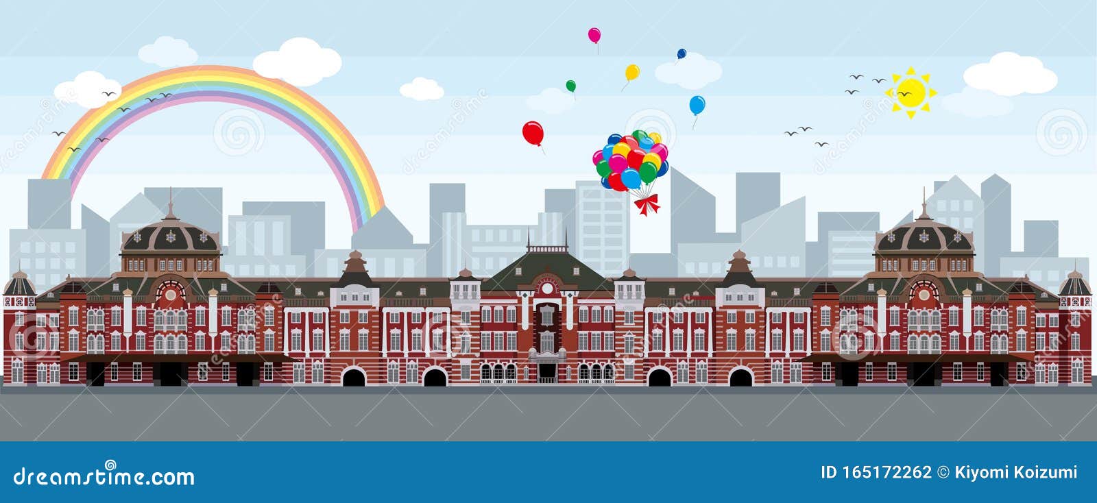 Tokyo Station in Japan,vector Illustration Stock Vector - Illustration ...