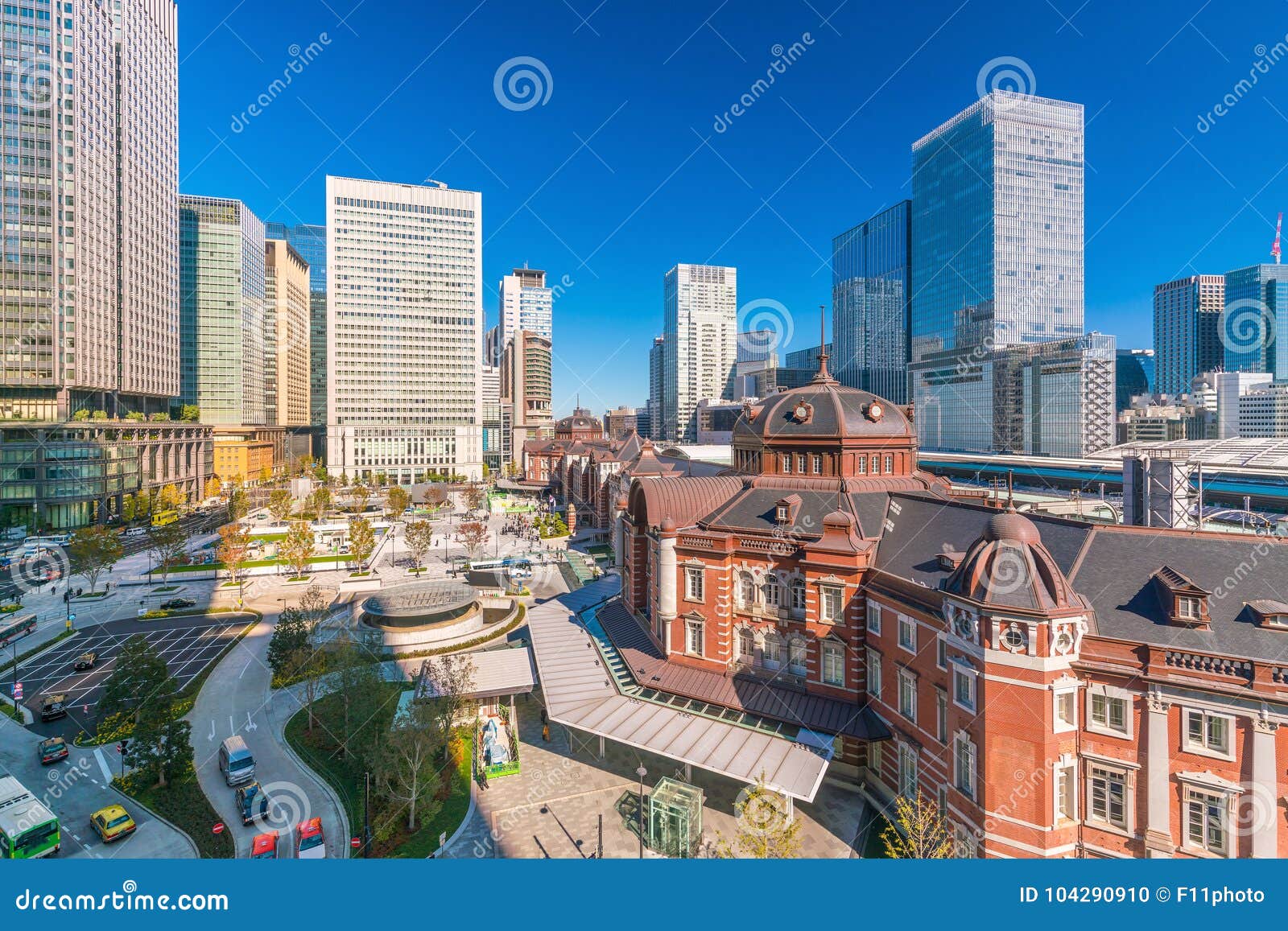 Tokyo Station from Top View in Tokyo Stock Photo - Image of road, scene ...
