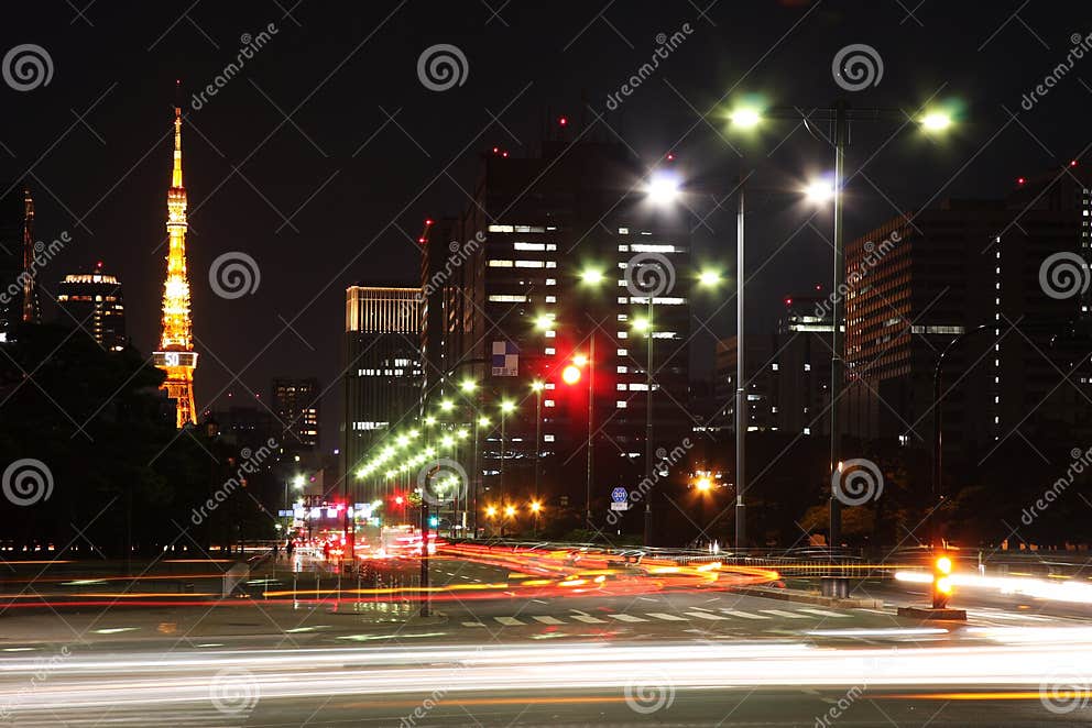 Tokyo Street Lighting stock photo. Image of tower, japan - 9285116