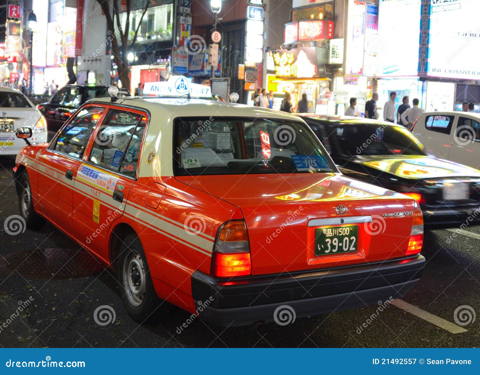 Tokyo Taxi editorial photography. Image of downtown, japan - 21492557