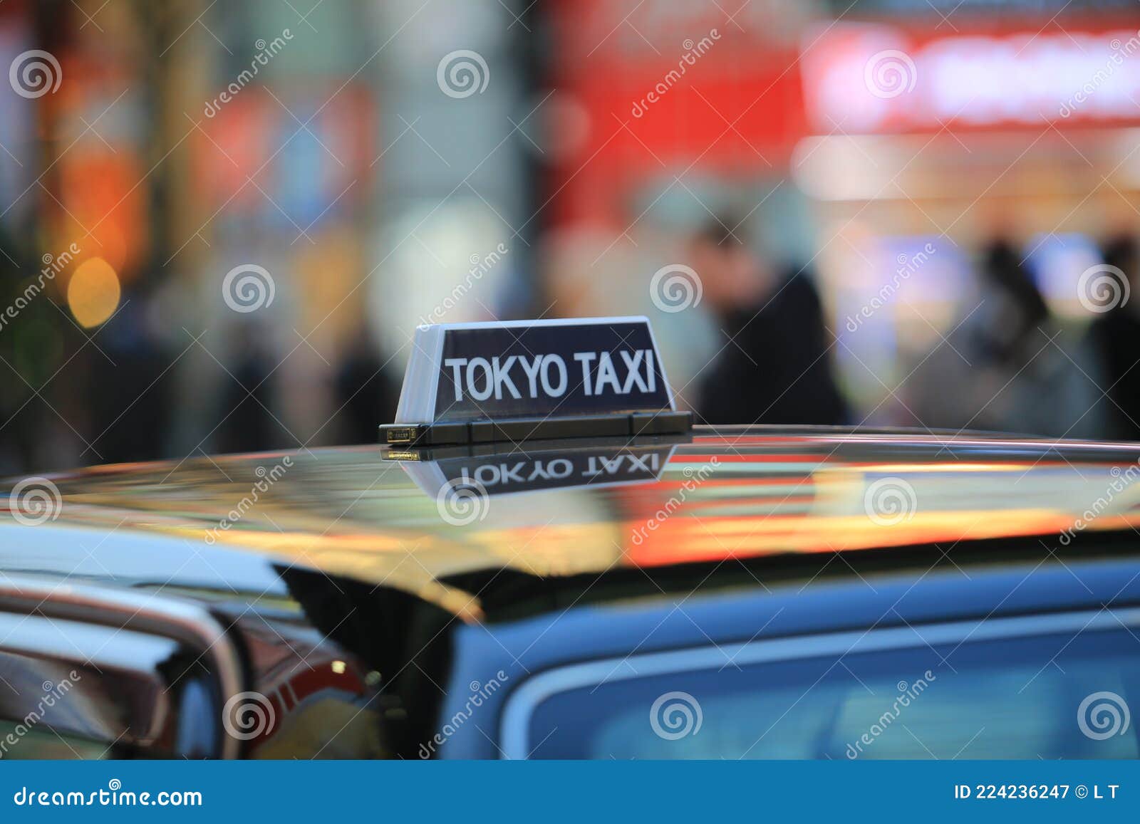 Tokyo taxi box stock image. Image of symbol, japan, blur - 224236247