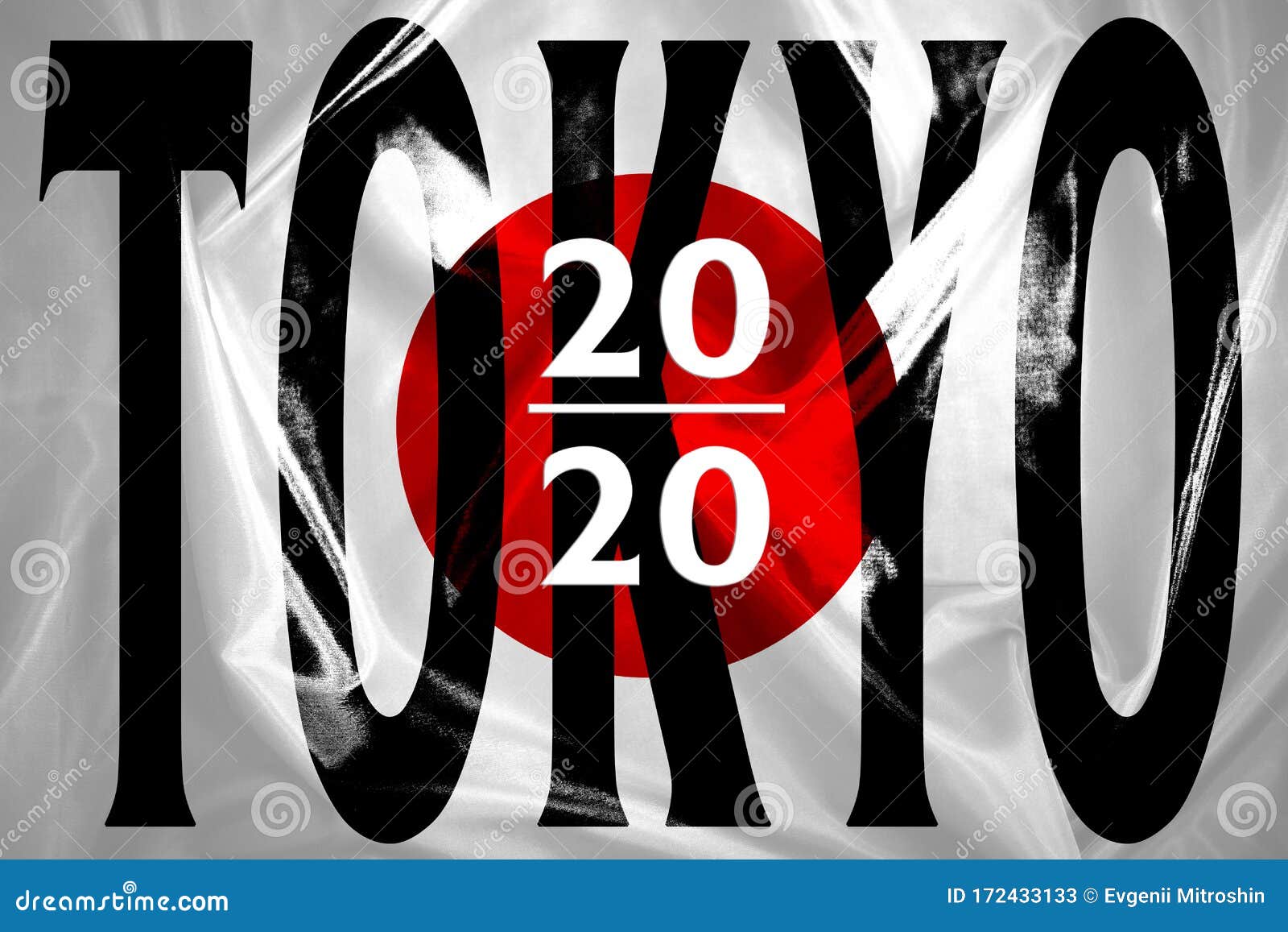 Tokyo 2020 Text on Silk Japanese Flag Editorial Stock Photo ...