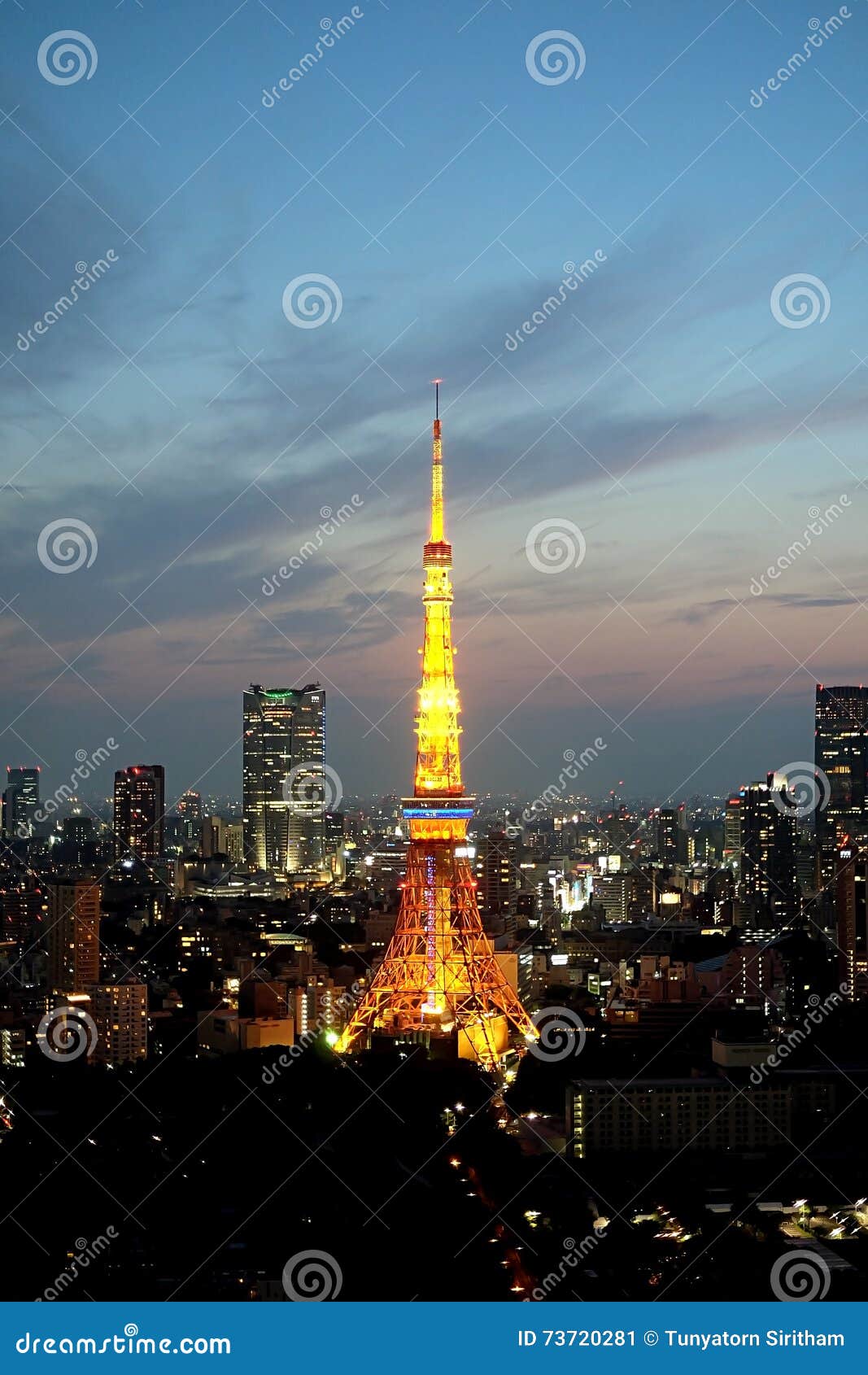 Tokyo Tower editorial photo. Image of building, night - 73720281