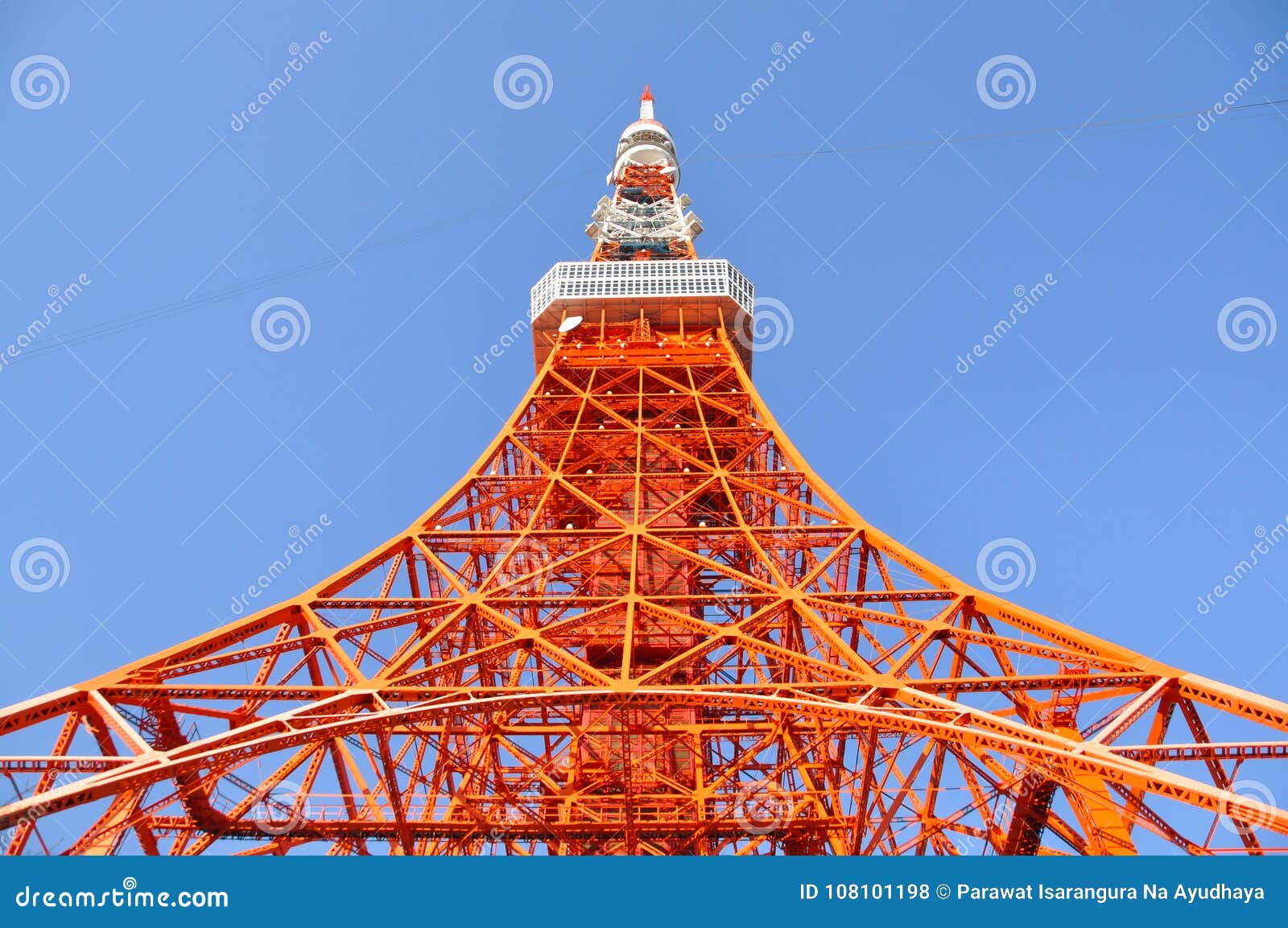 Tokyo Tower, Tokyo Landmark with Blue Sky. Stock Photo - Image of ...